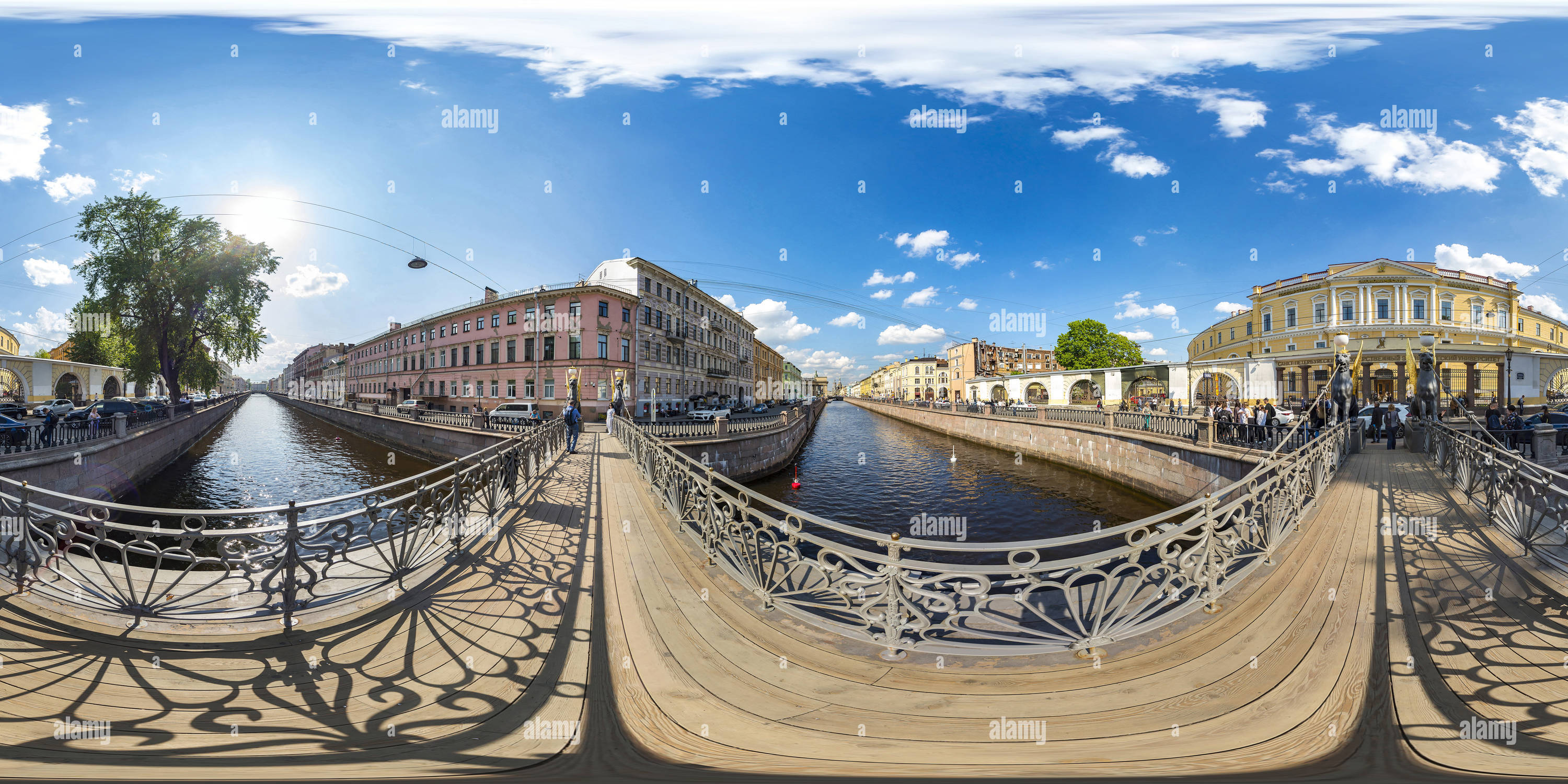 360° view of Saint Petersburg. Griboedov Canal. Bank Bridge - Alamy