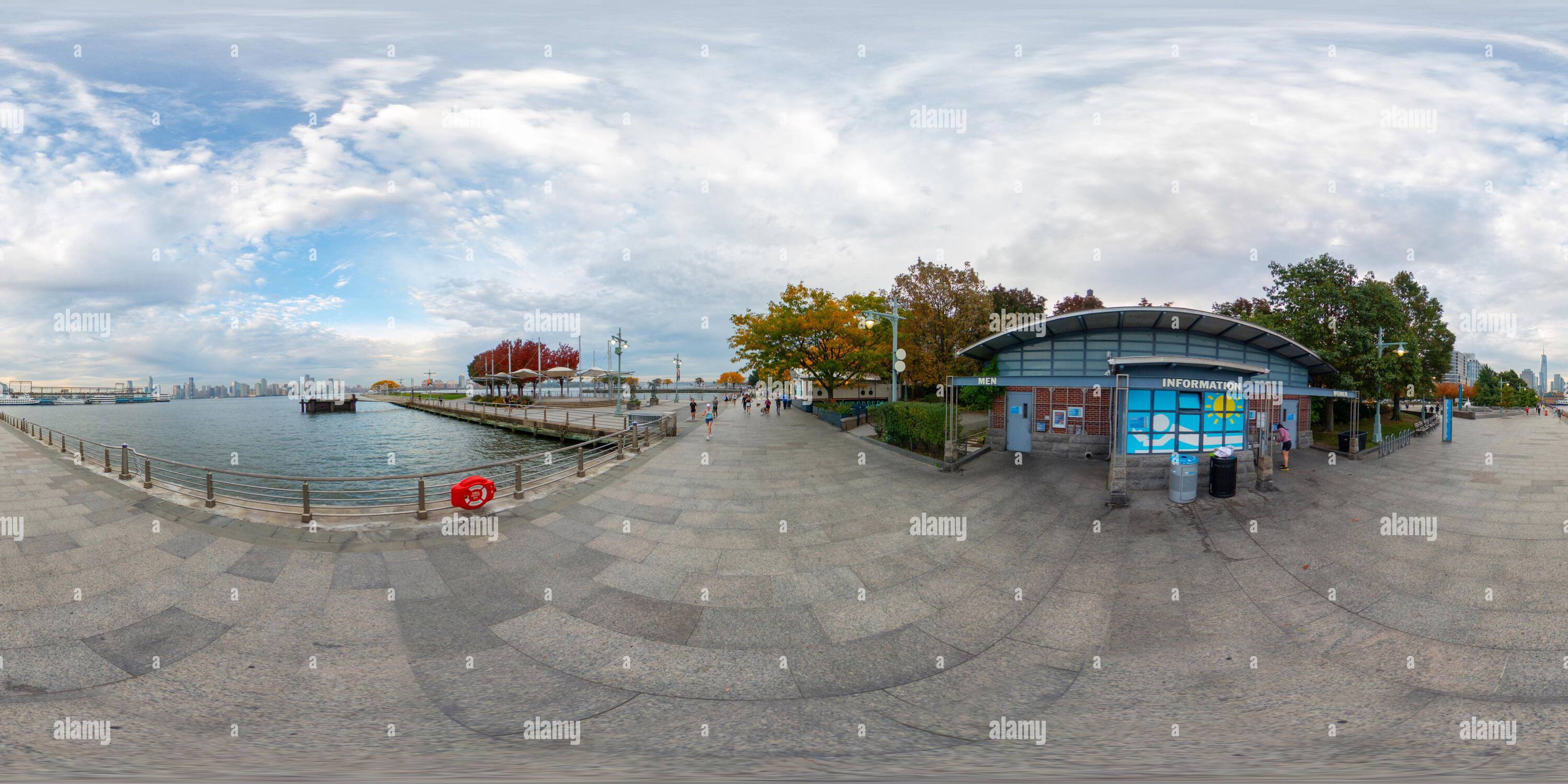 360° view of New York, NY, USA - October 27, 2023: Public restrooms ...