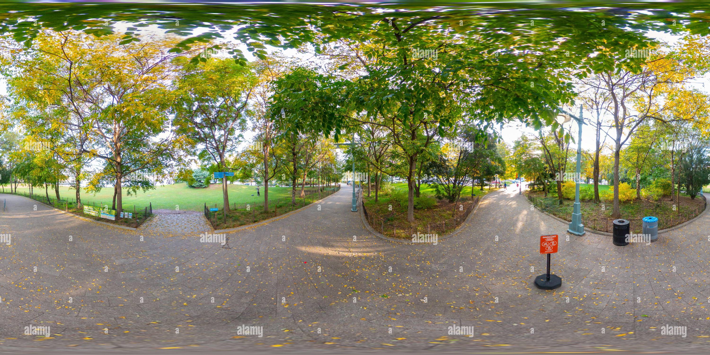 360° view of New York, NY, USA - October 27, 2023: Pier 63 at Hudson ...