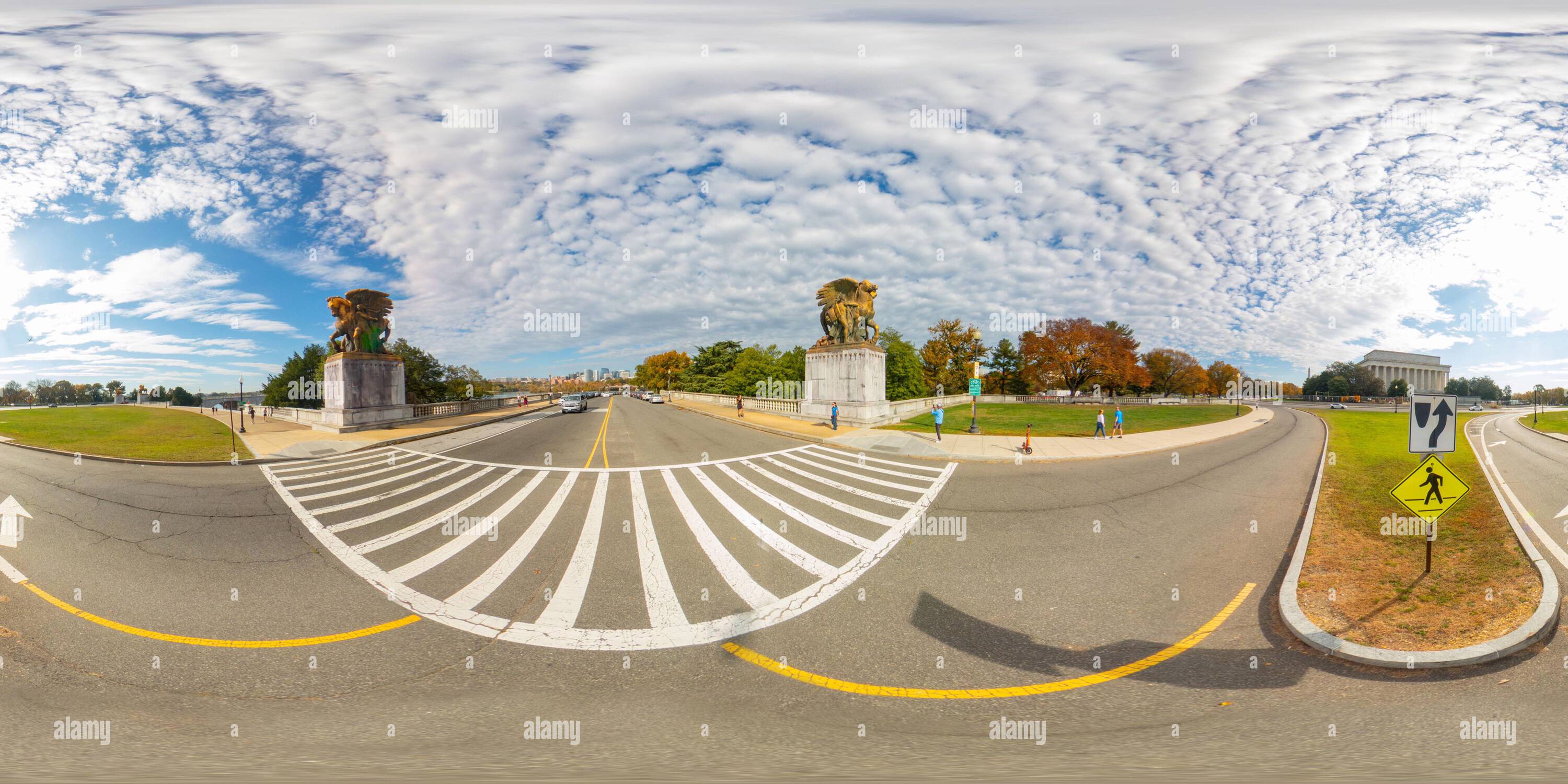 360° view of Washington DC, USA - October 28, 2023: The Arts of Peace ...