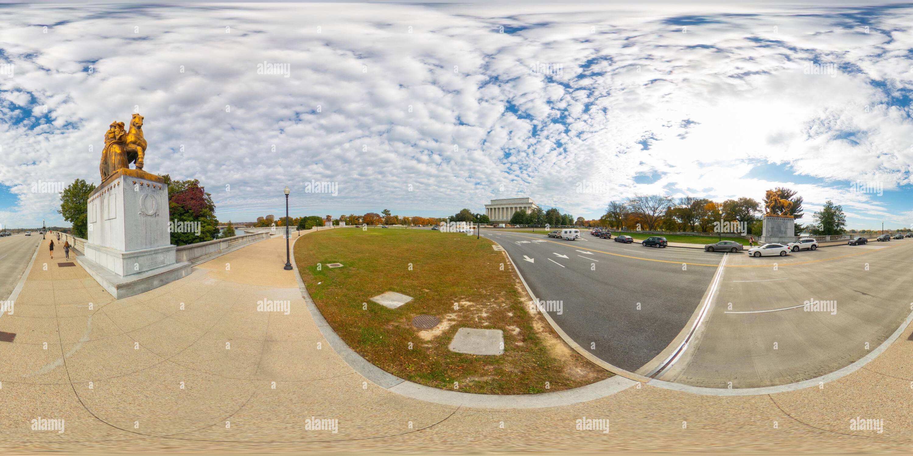 360° view of Washington DC, USA - October 28, 2023: The Arts of Peace ...