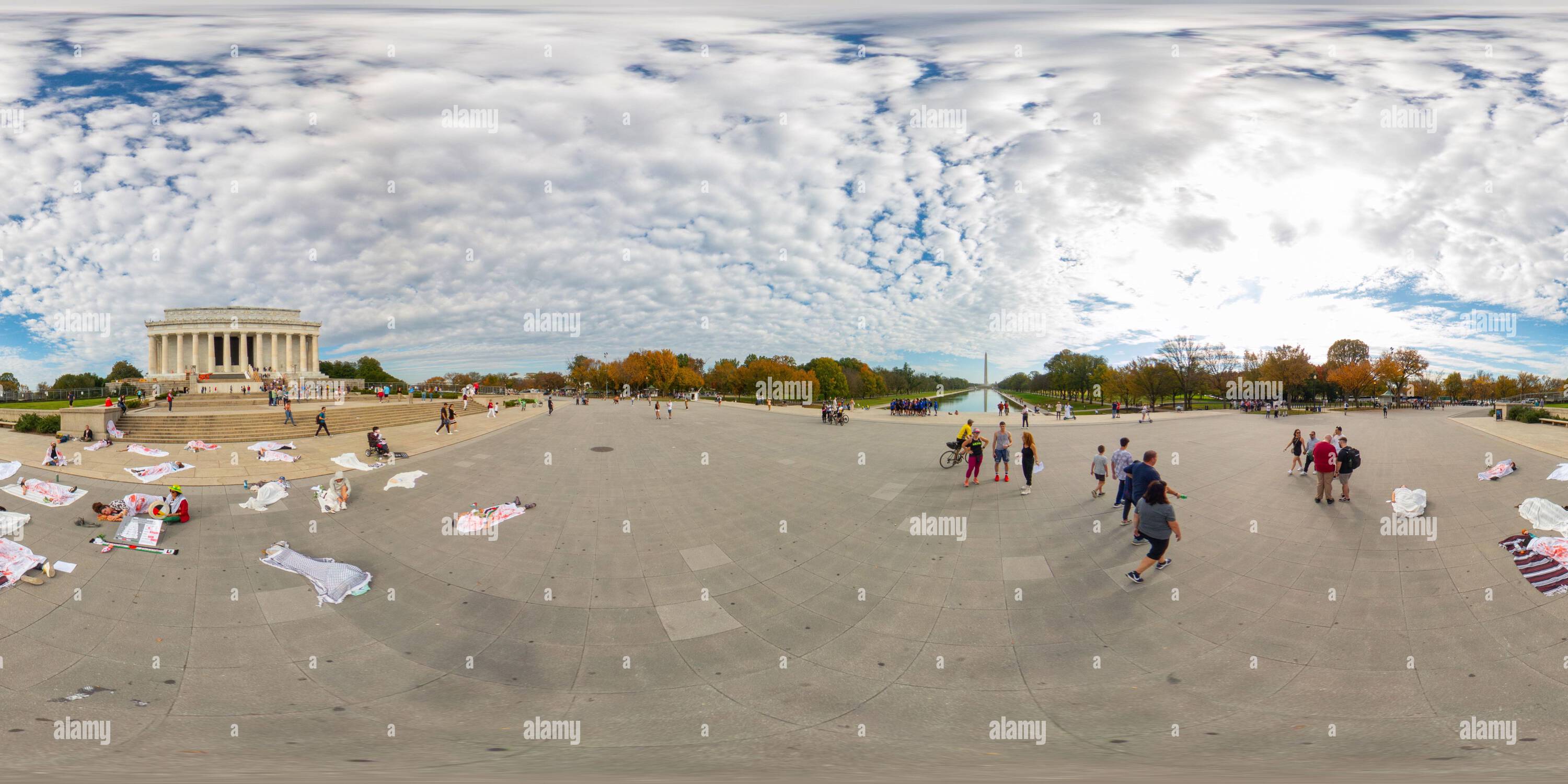 360° view of Washington DC, USA - October 28, 2023: Palestine Israel ...