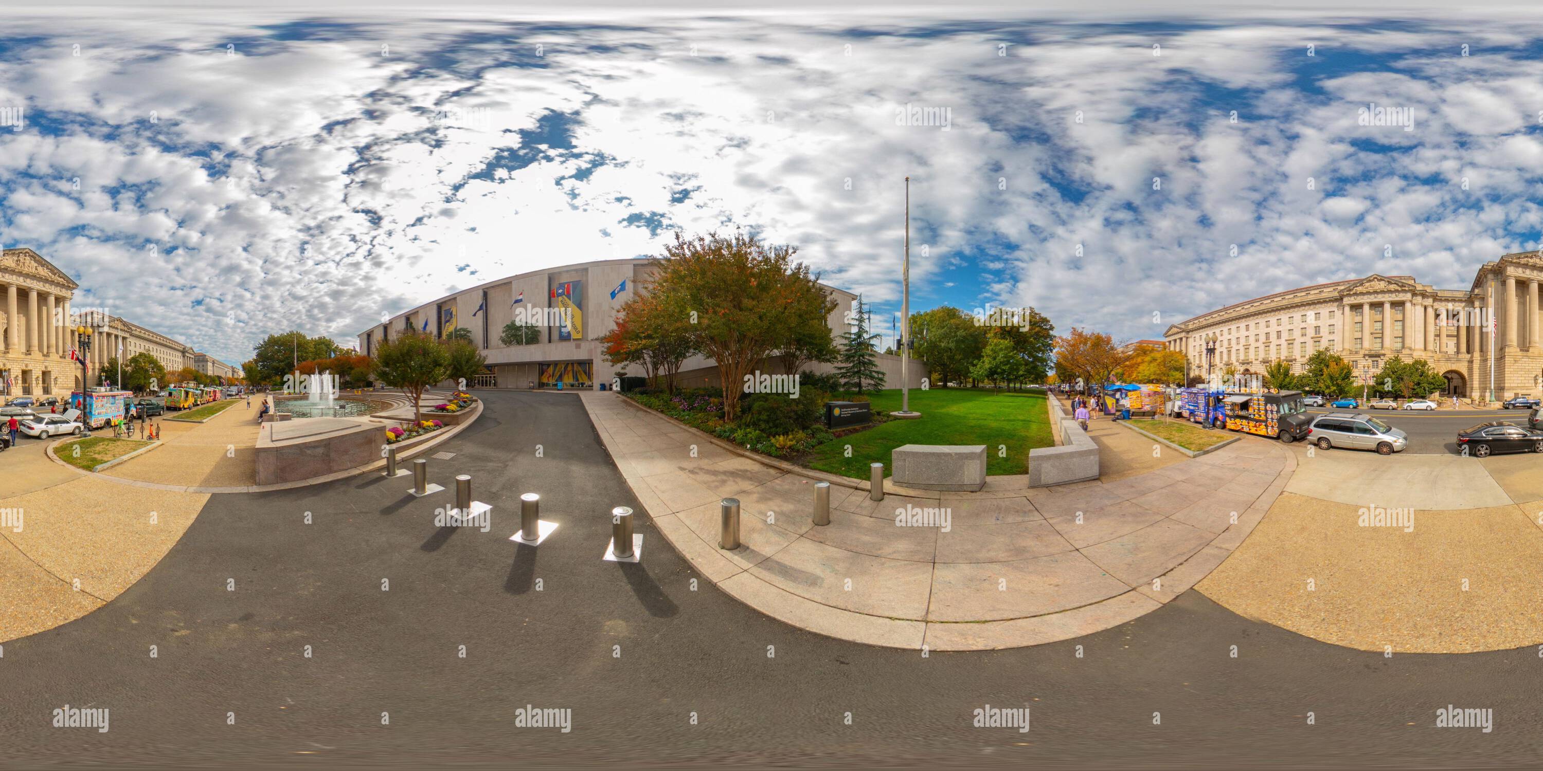 360° view of Washington DC, USA - October 28, 2023: National Museum of ...
