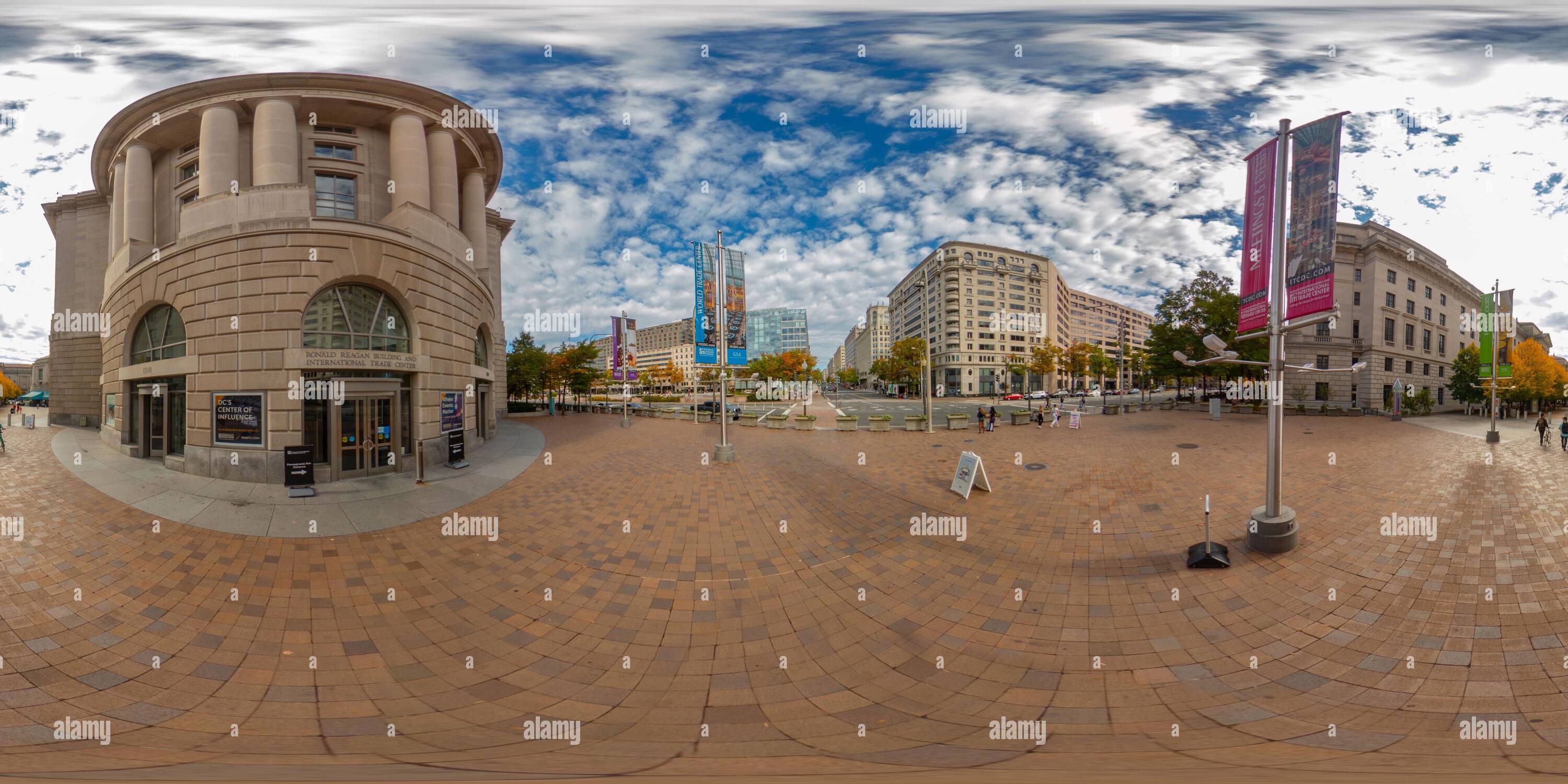 360° view of Washington DC, USA - October 28, 2023: Ronals Reagan ...
