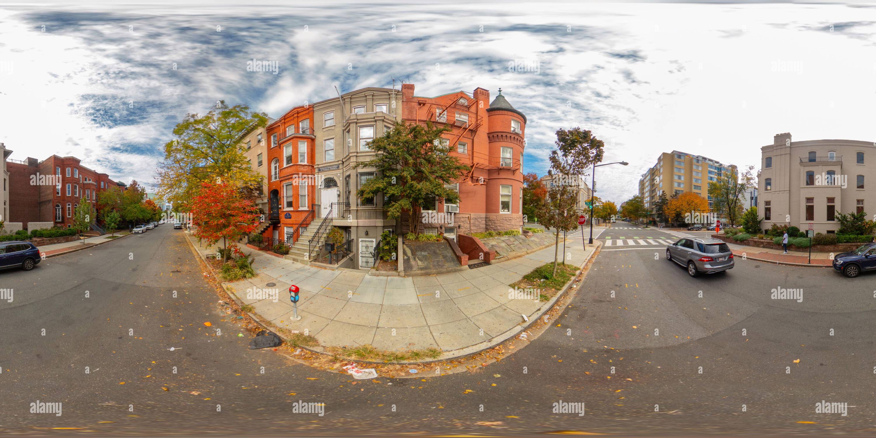 360° view of Washington DC, USA - October 28, 2023: N Street NW ...