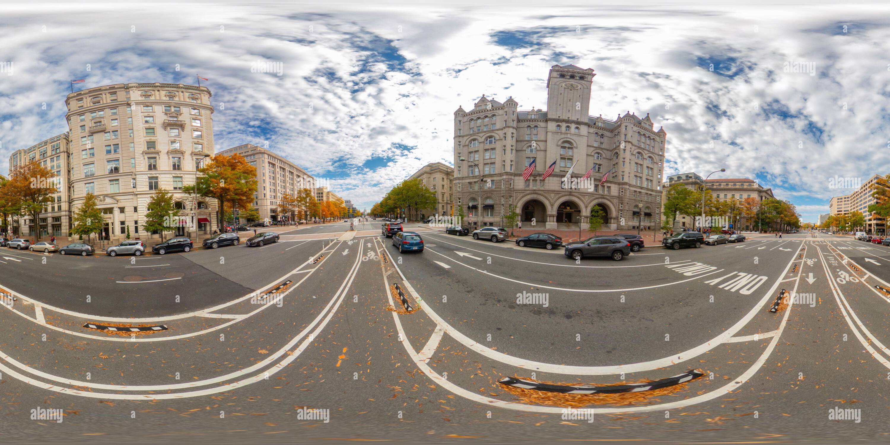 360° view of Washington DC, USA - October 28, 2023: Waldorf Astoria ...