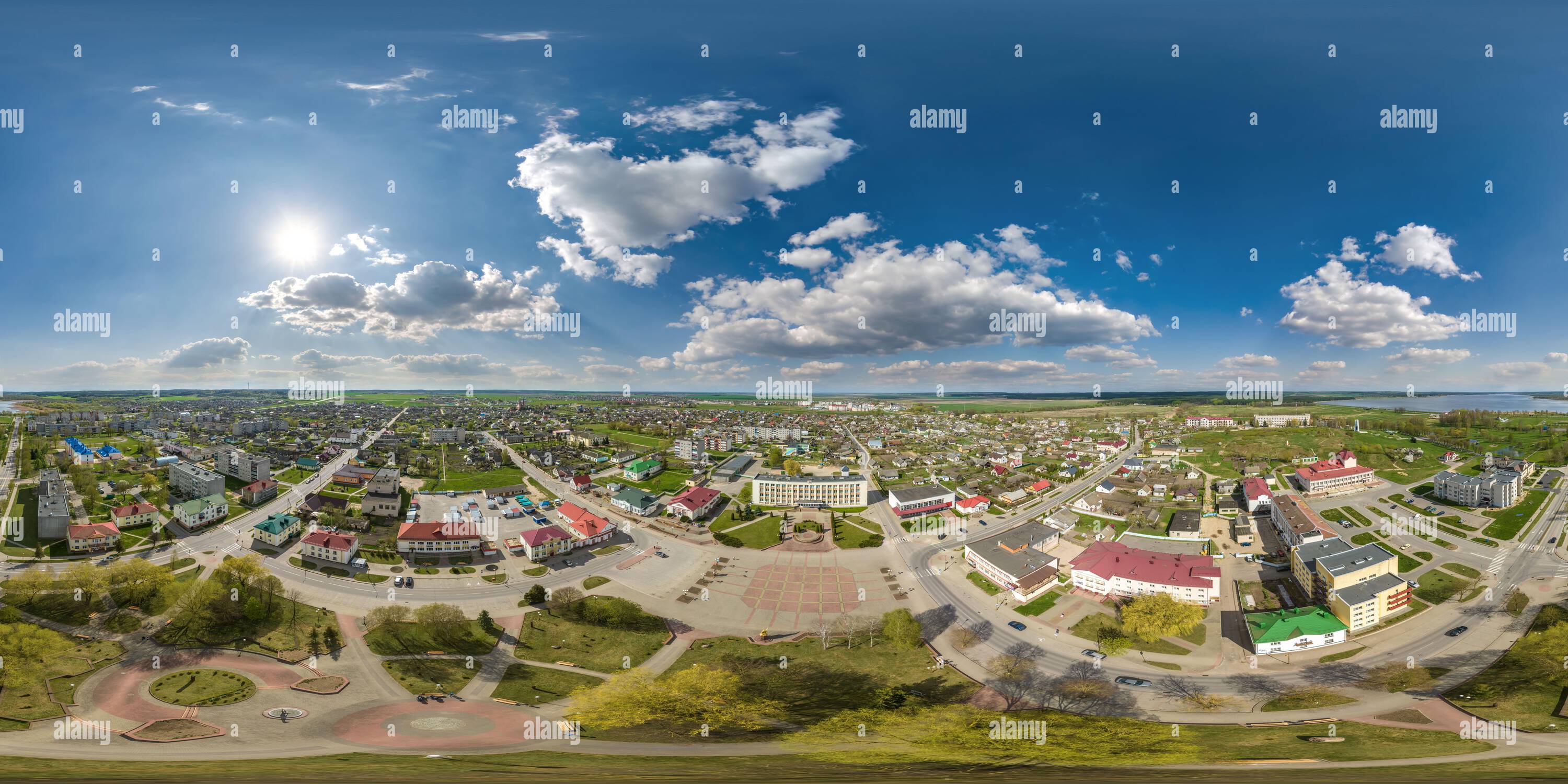 360° view of aerial hdri 360 panorama view from great height on ...