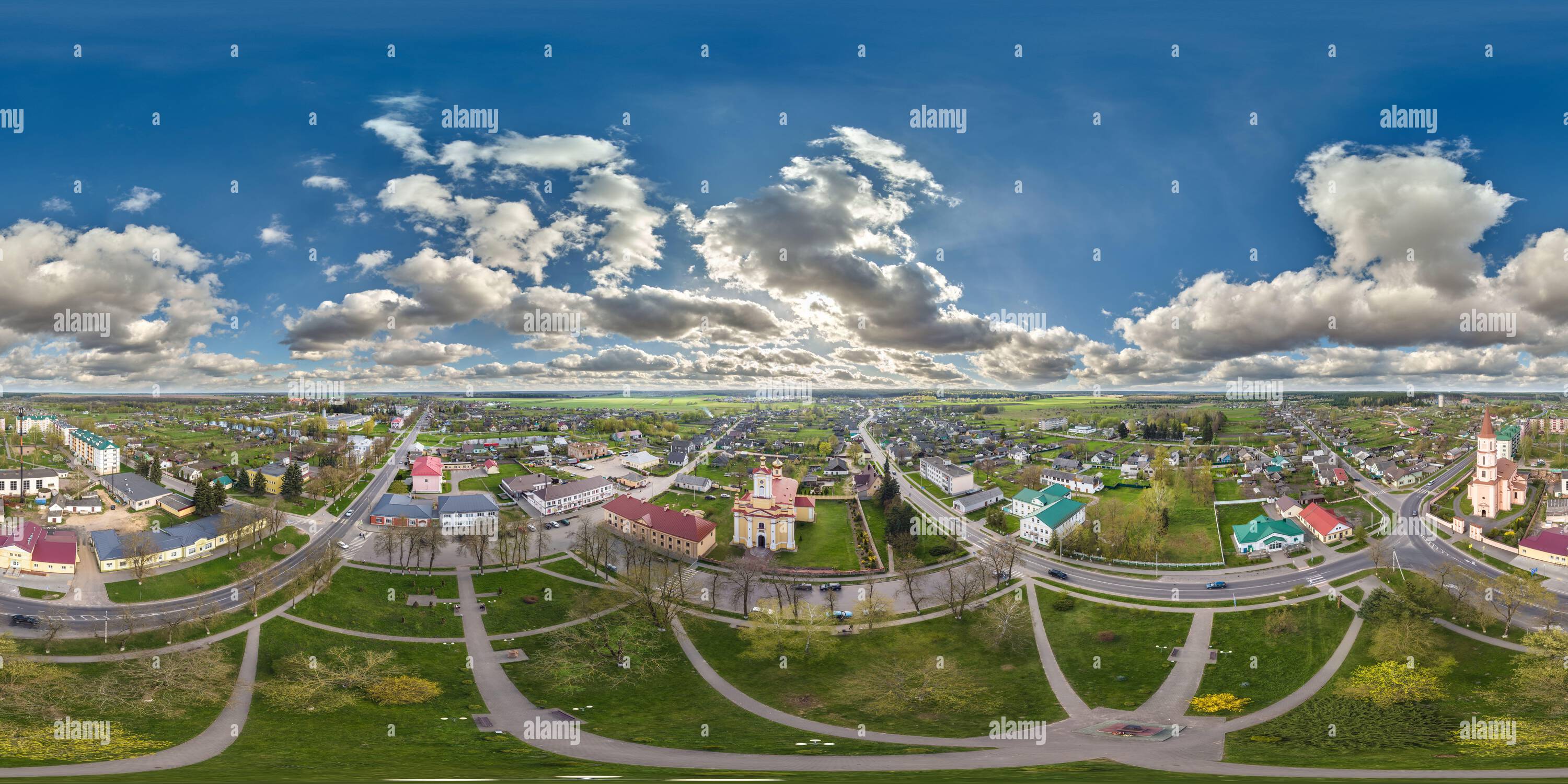 360° view of aerial hdri 360 panorama view from great height on ...