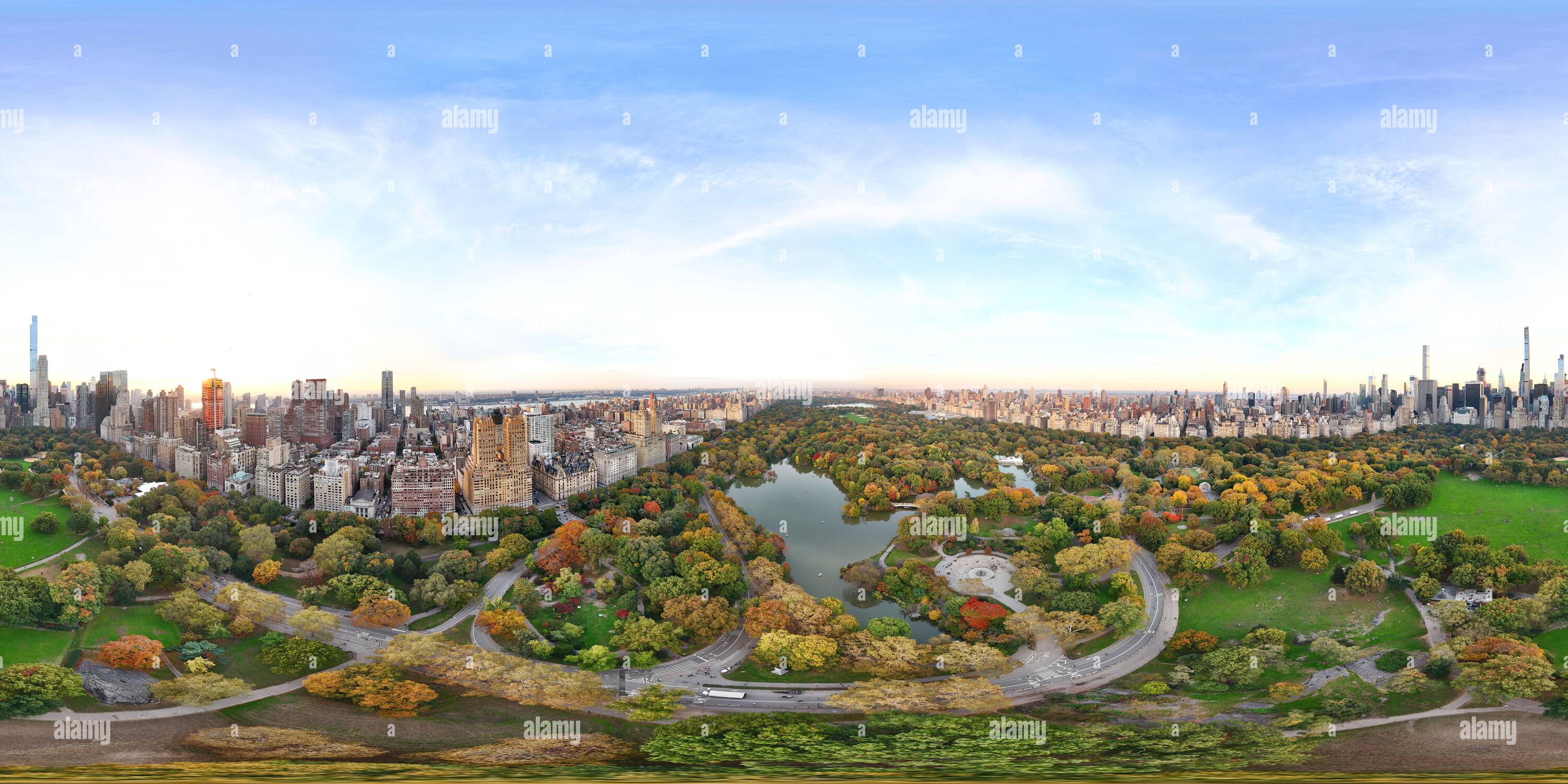360° view of Aerial 360 equirectangular stock photo of Central Park New ...