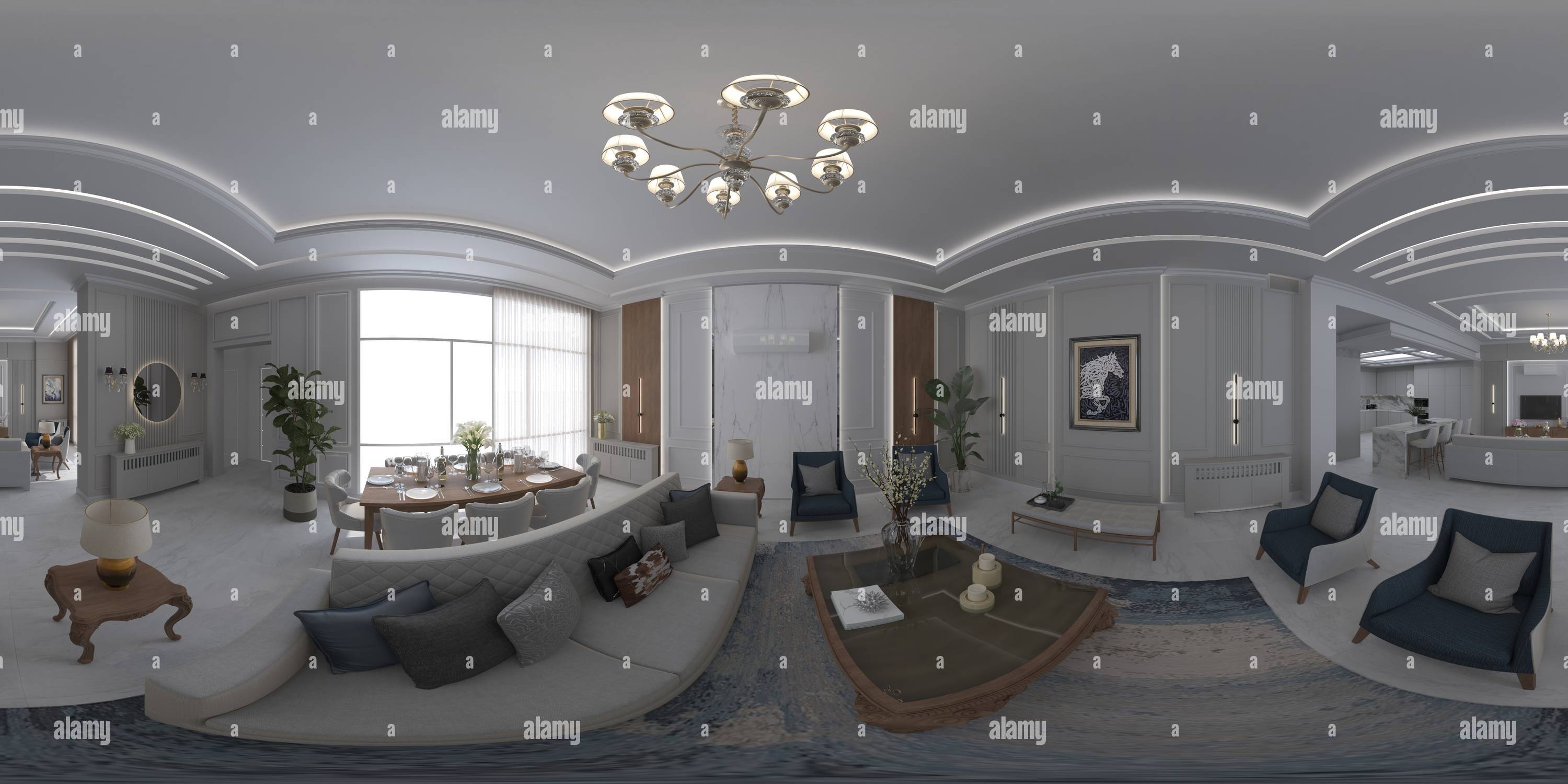 360° view of Living Room Design - Alamy