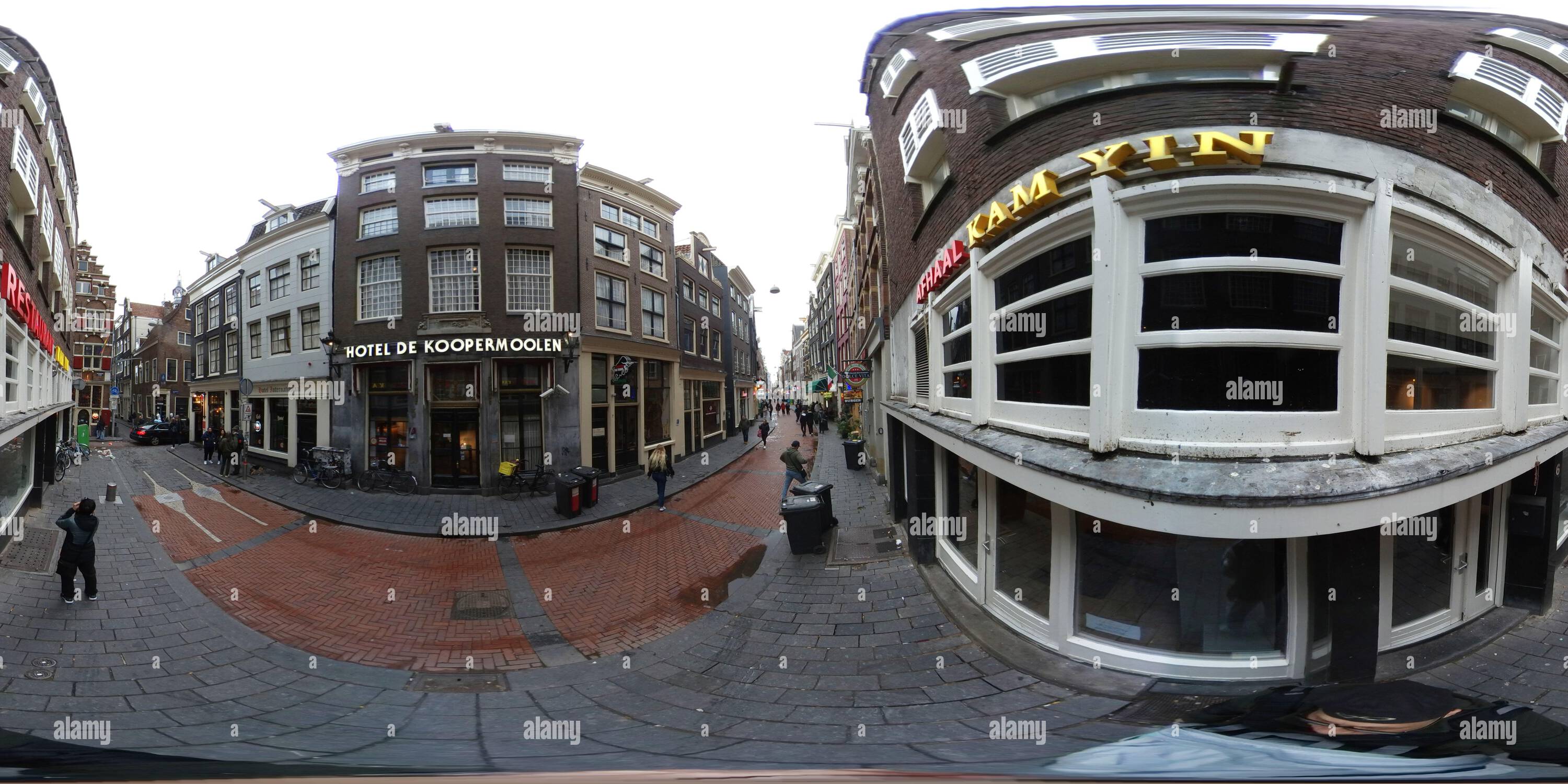 360° view of Netherland historical and modern buildings in Amsterdam ...