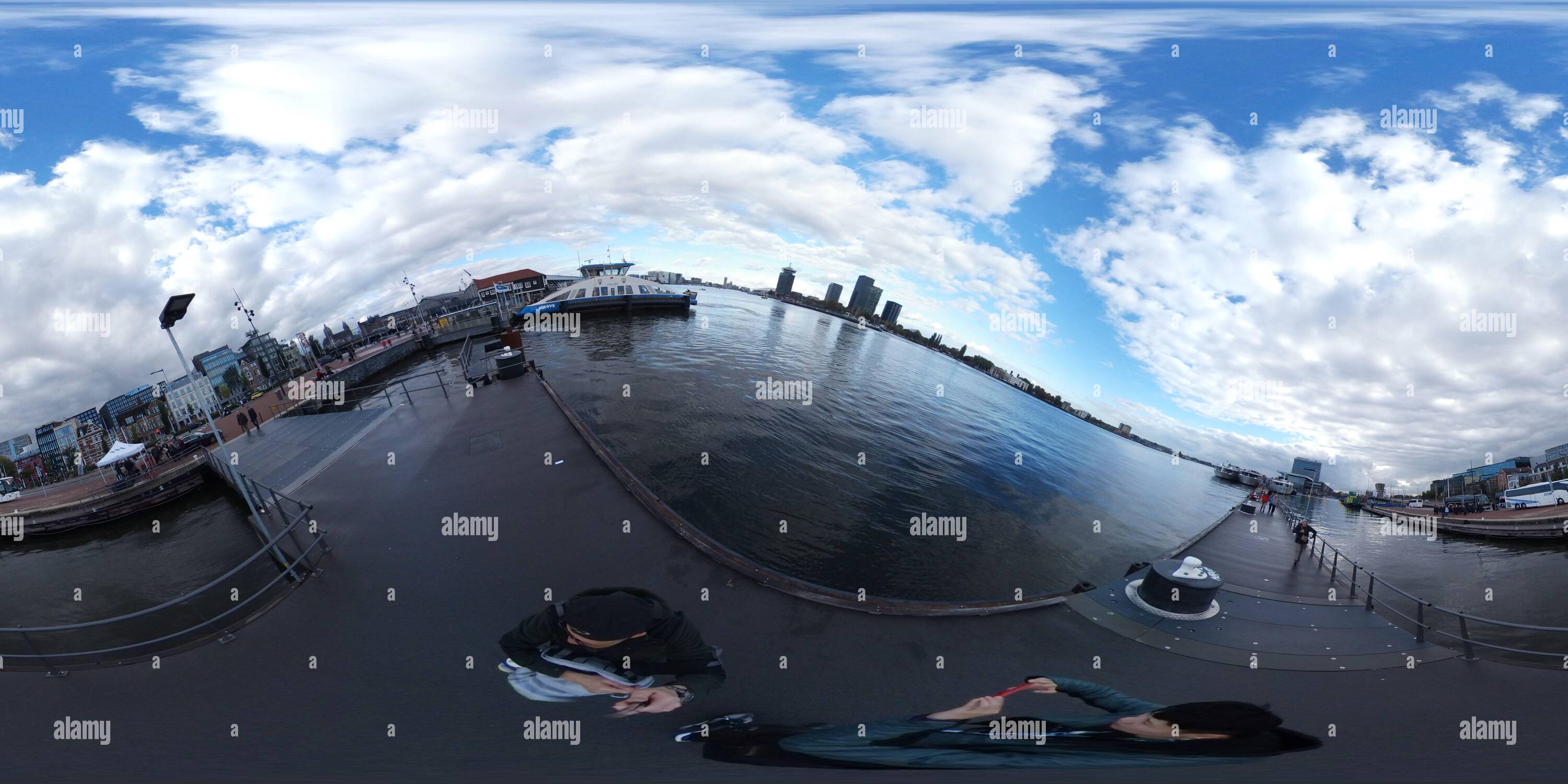 360° view of Netherland historical and modern buildings in Amsterdam ...
