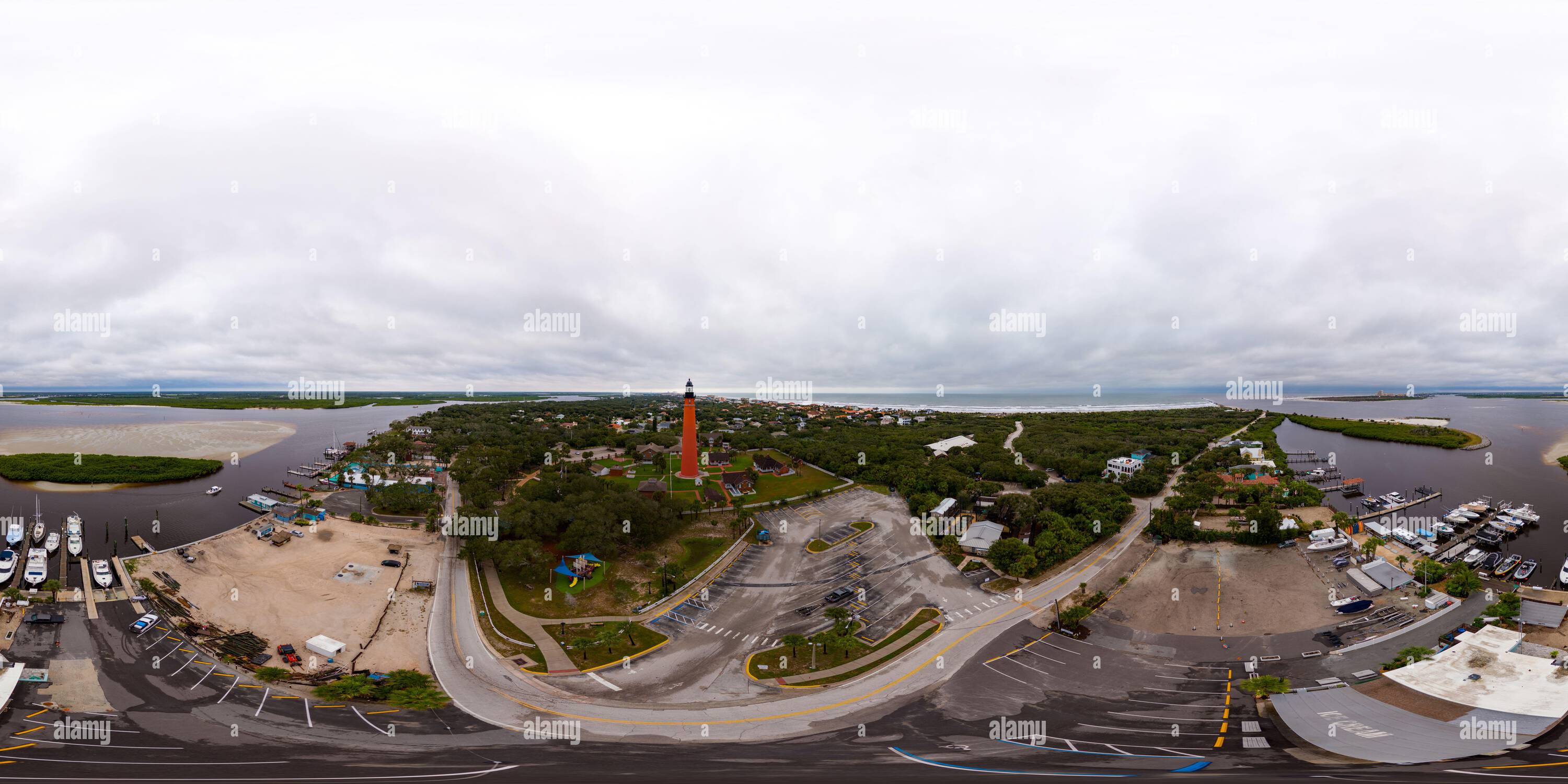 360° view of Aerial 360 equirectangular panorama Ponce De Leon Inlet ...