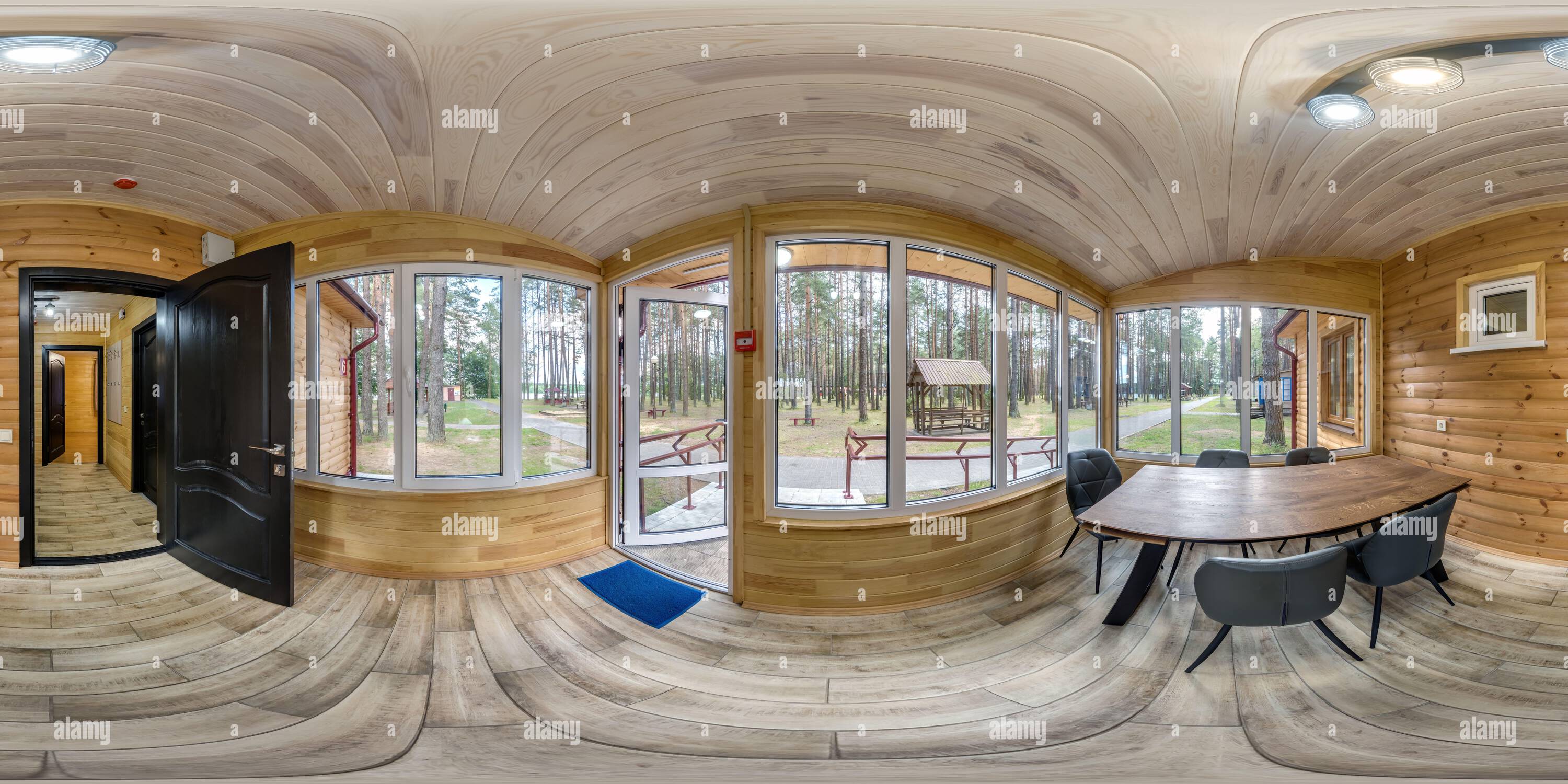 360° view of 360 hdri panorama inside interior of entrance hall with ...