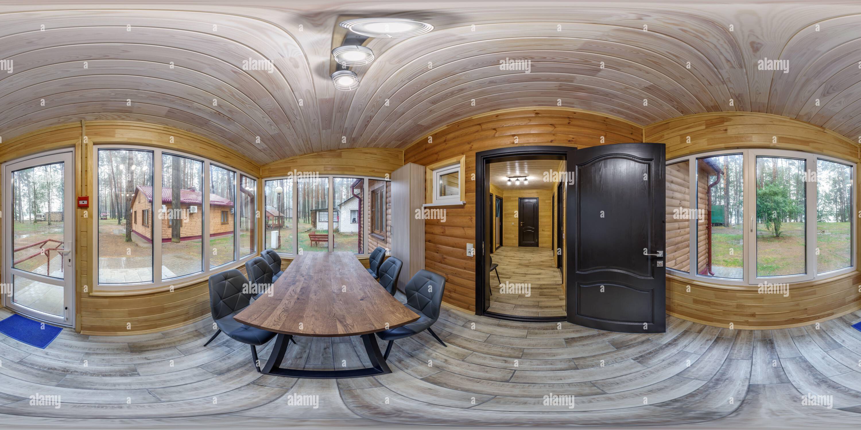 360° view of 360 hdri panorama inside interior of entrance hall with ...