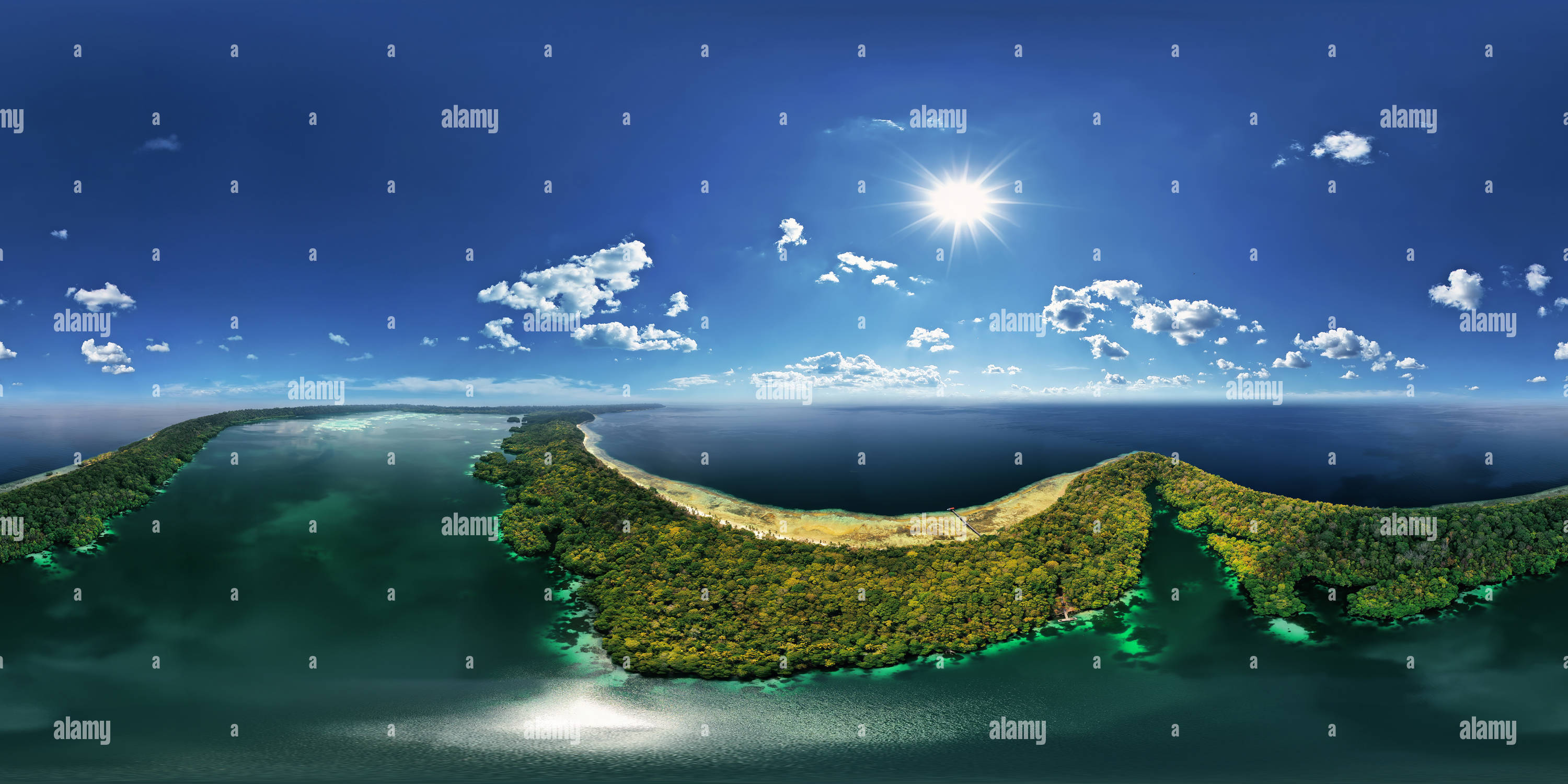 360° view of Kakaban Island, Indonesia: Noon's Aerial Radiance - Alamy
