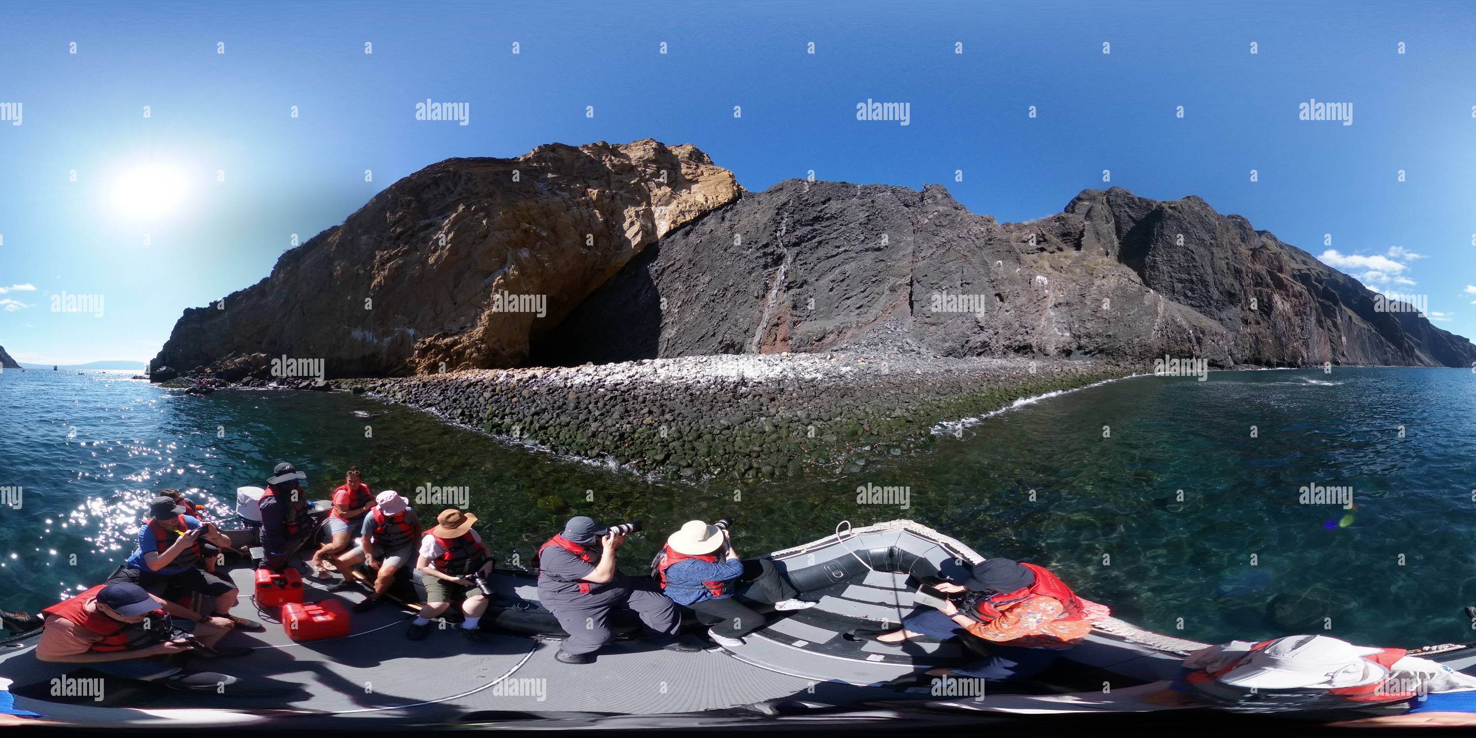 360° view of Punta Vicente Roca, Isabela Island, Galapagos Ecuador - Alamy