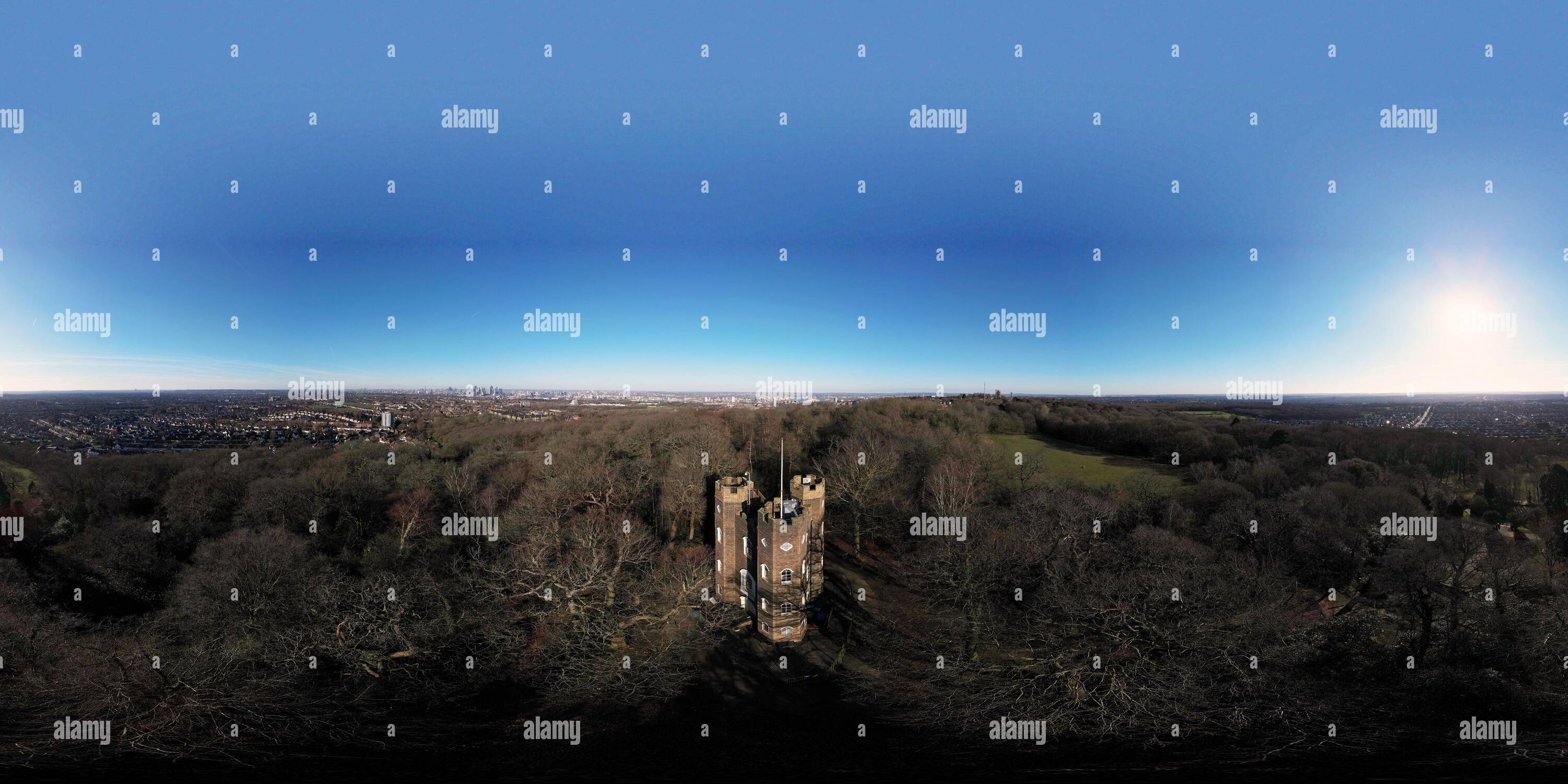 360° view of 360 degree Aerial photograph of Severndroog Castle, South ...