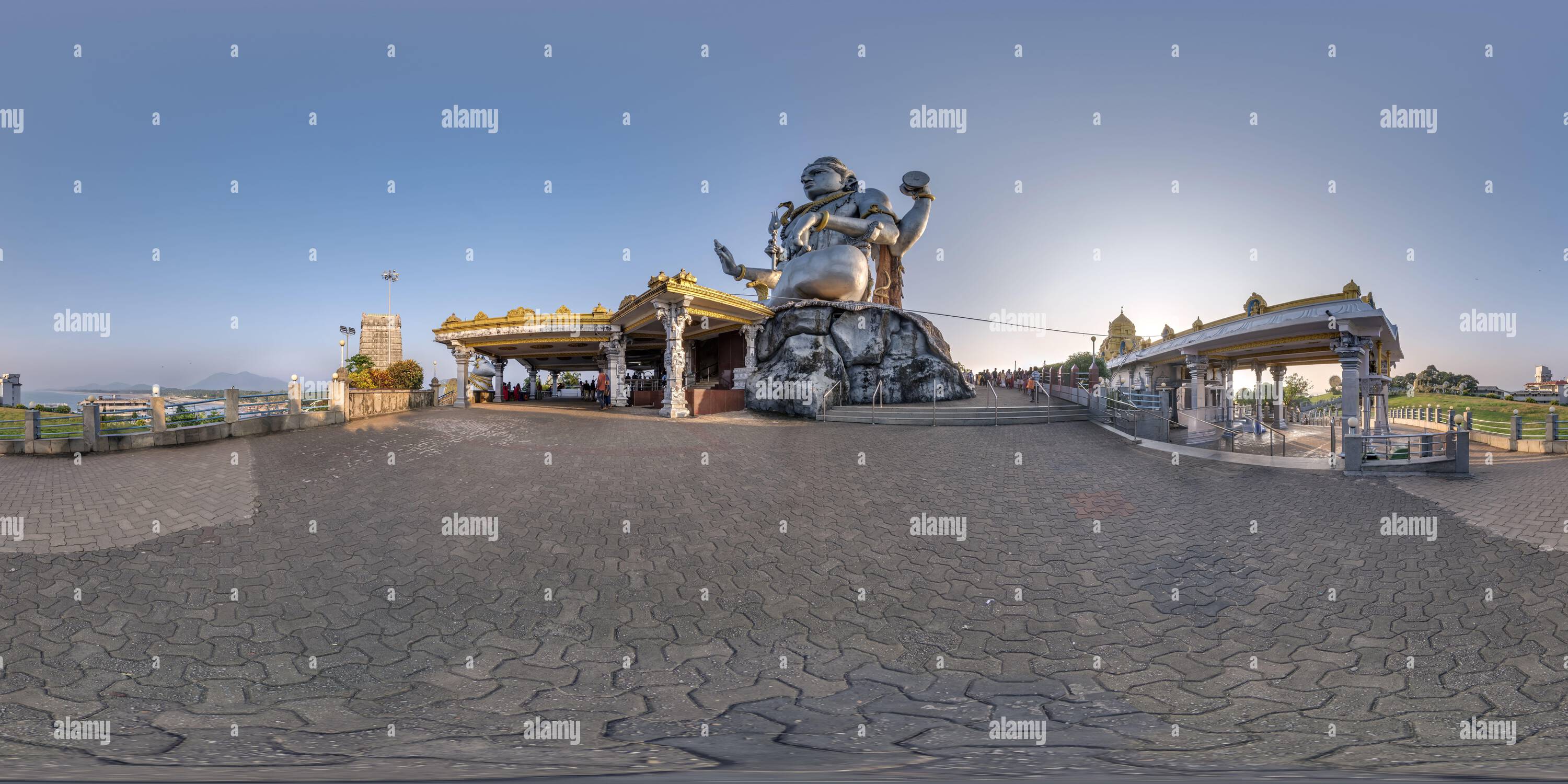 360° view of full 360 hdri panorama near tallest hindu shiva statue in ...