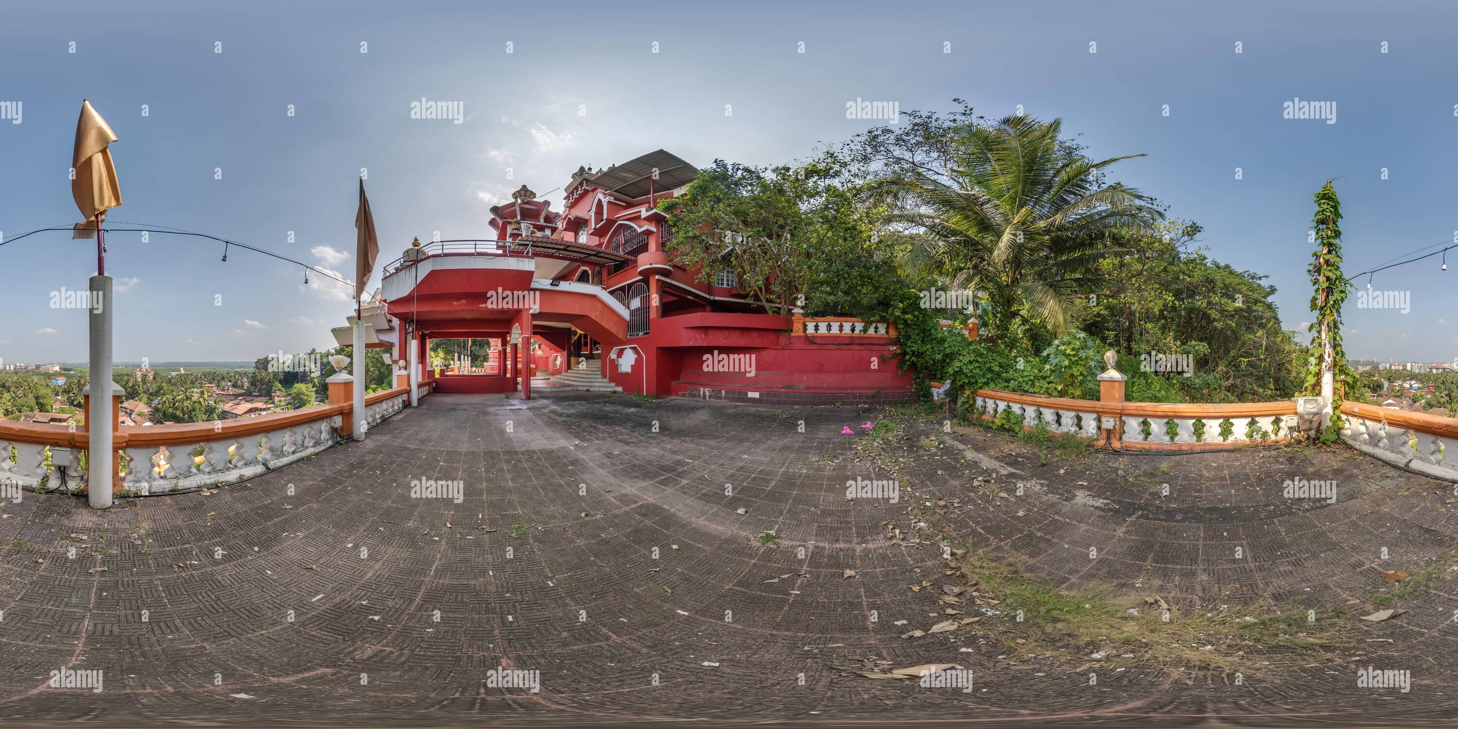 360° view of full hdri 360 panorama near hindu maruti temple of ape ...