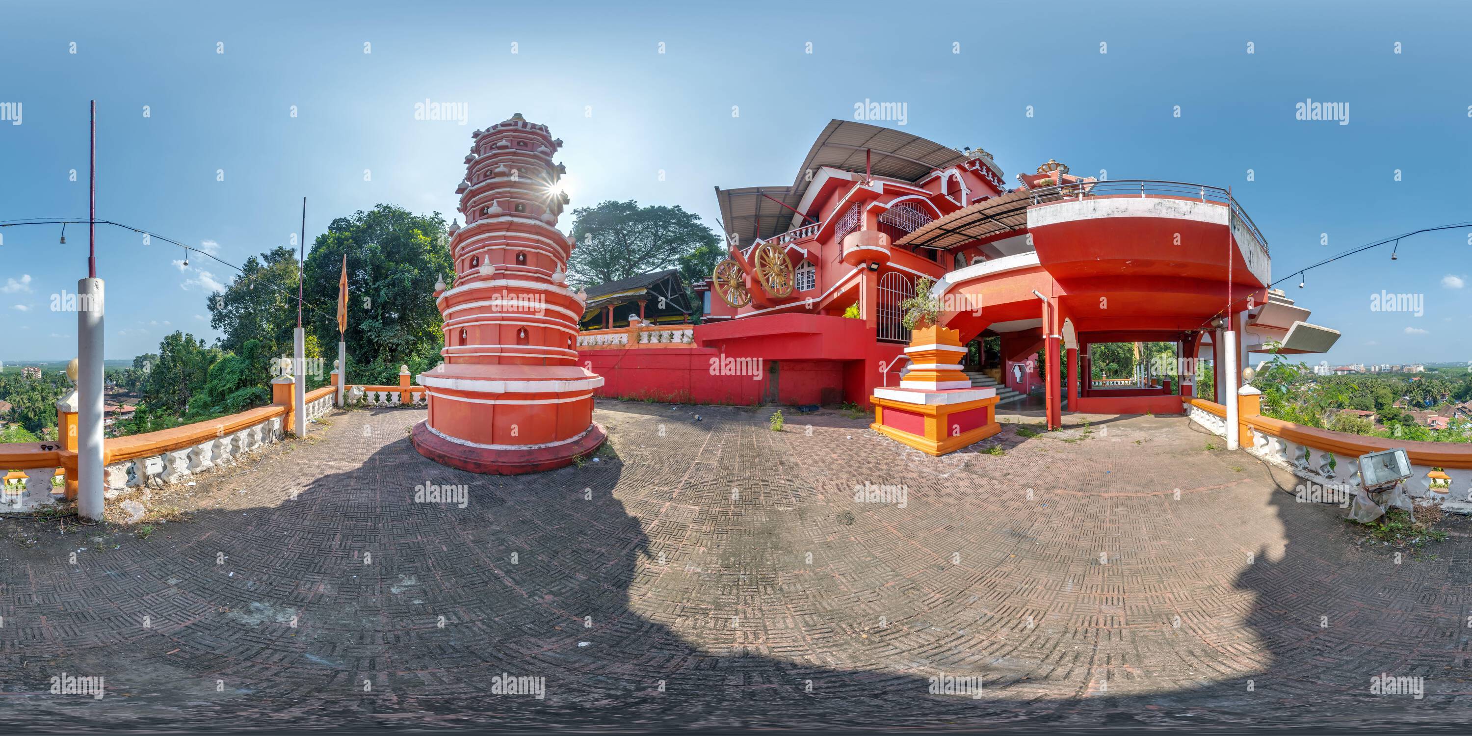 360° view of full hdri 360 panorama near hindu maruti temple of ape ...