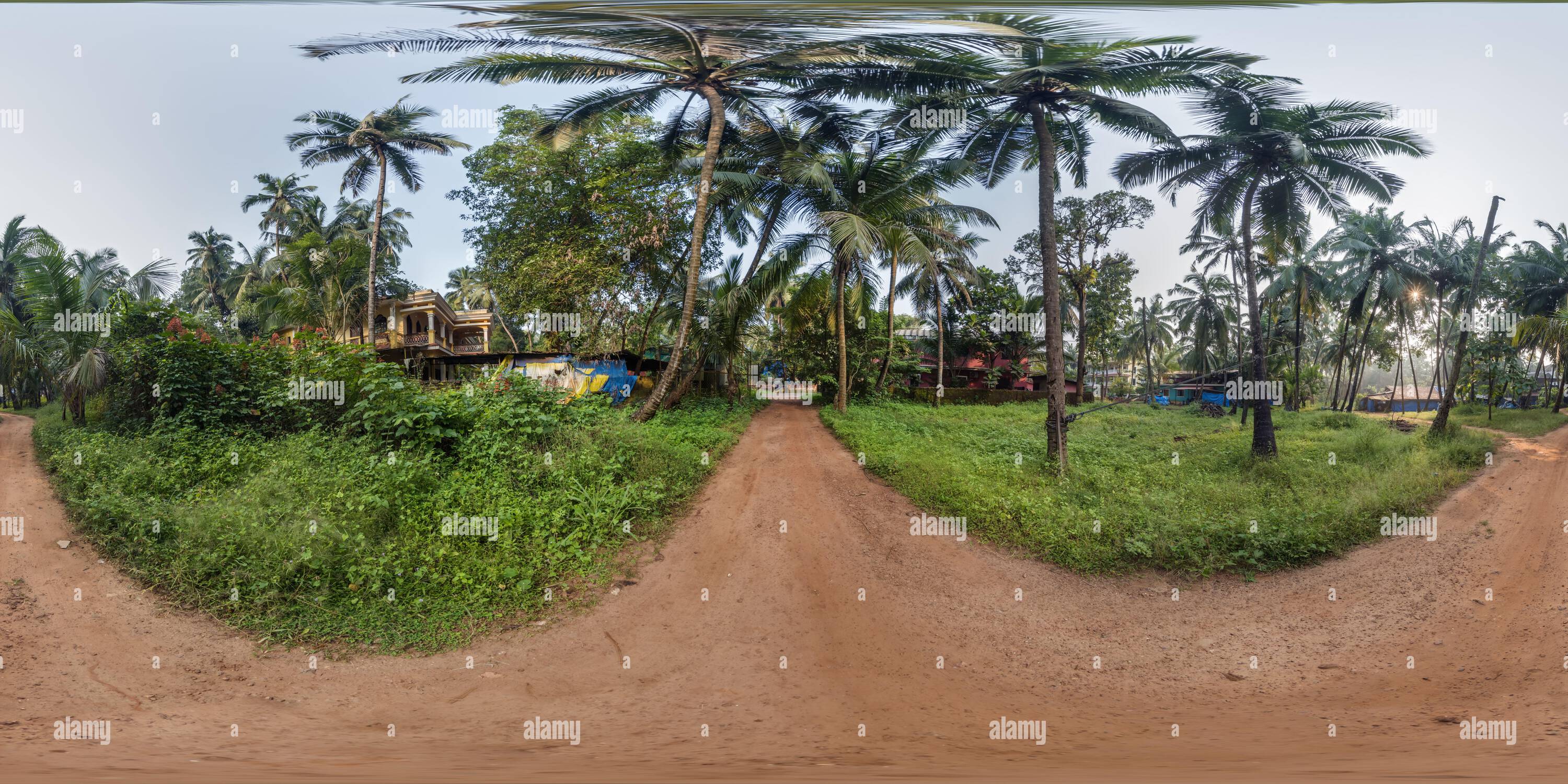 360° view of full seamless spherical hdr 360 panorama view among green ...