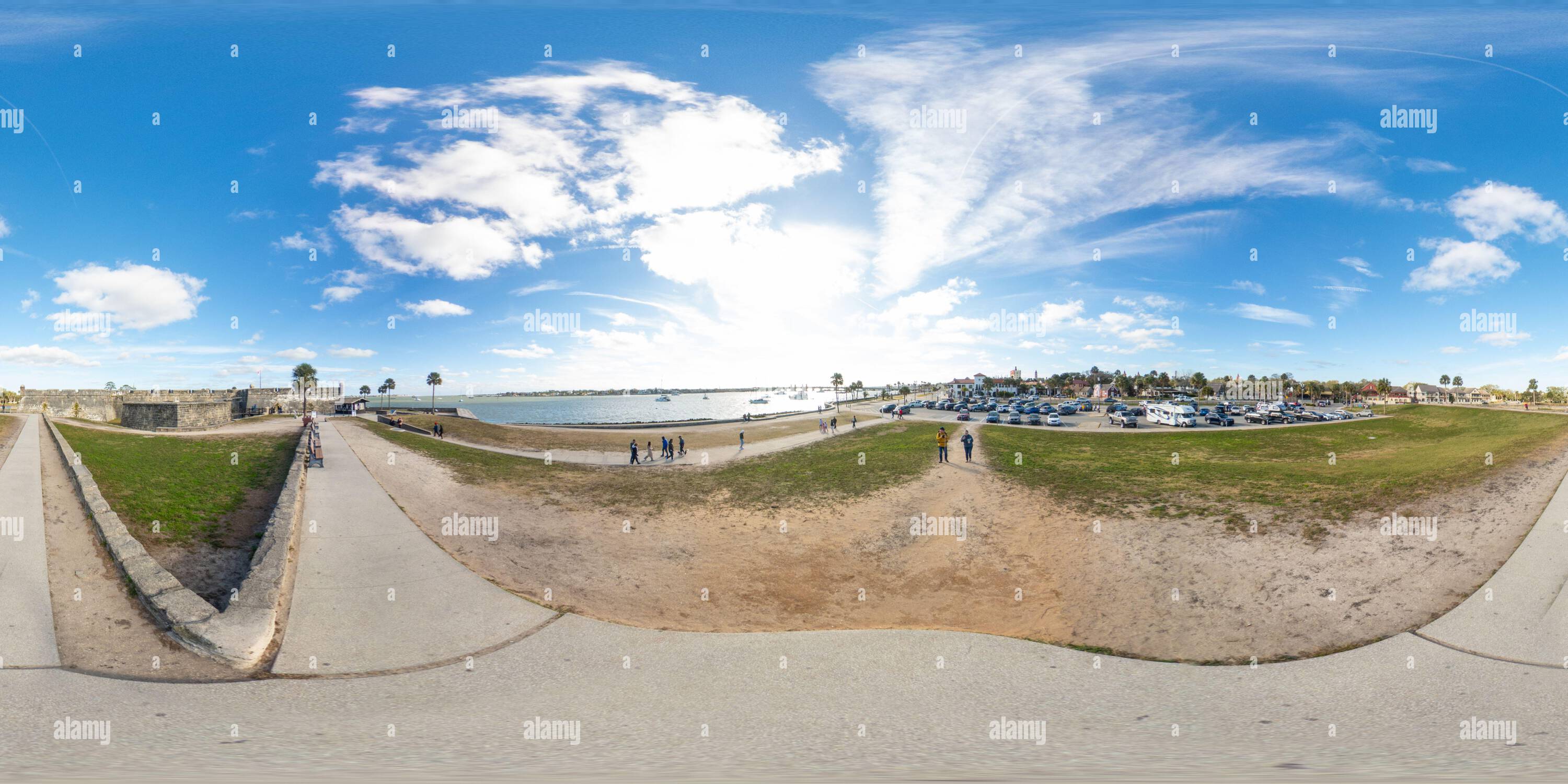 360° view of 360 equirectangular panorama Castillo de San Marcos St ...