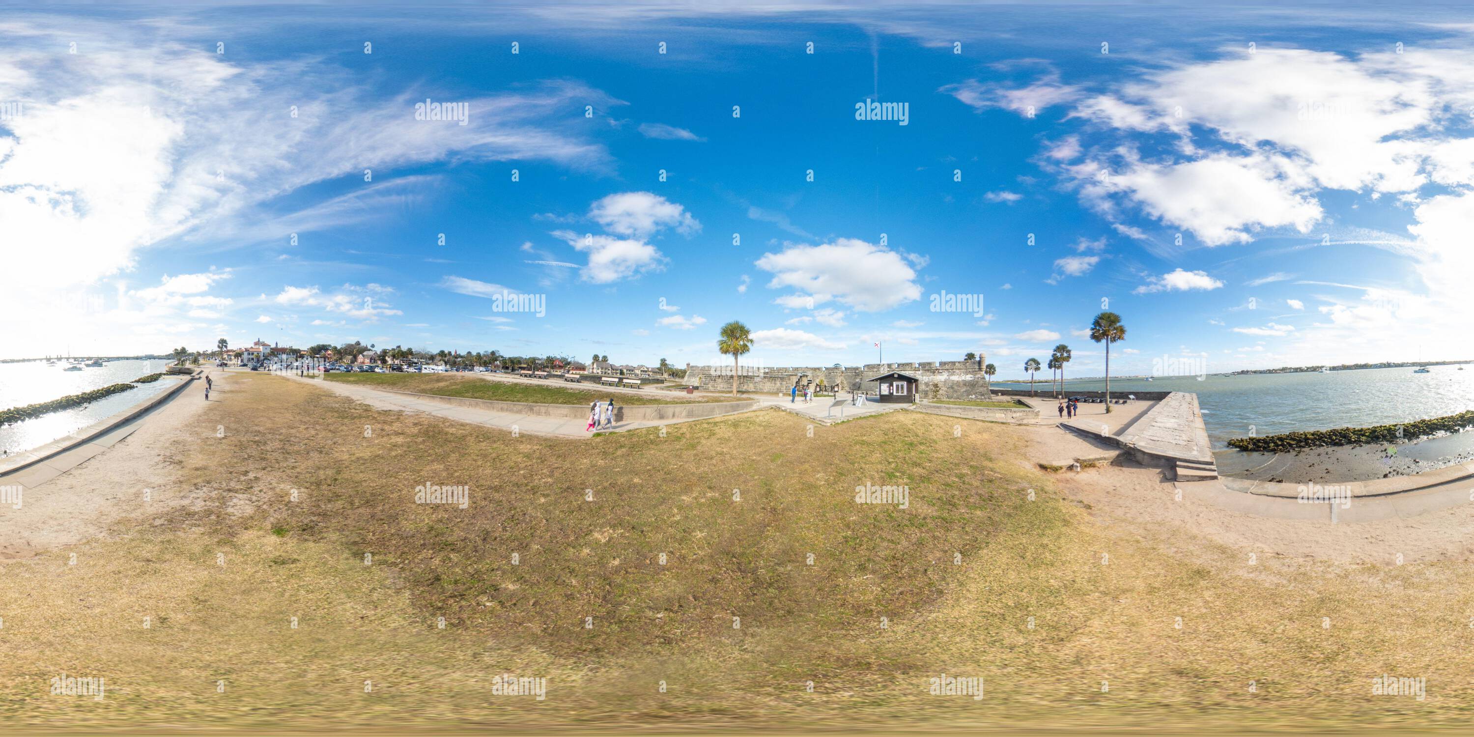 360° view of 360 equirectangular panorama Castillo de San Marcos St ...