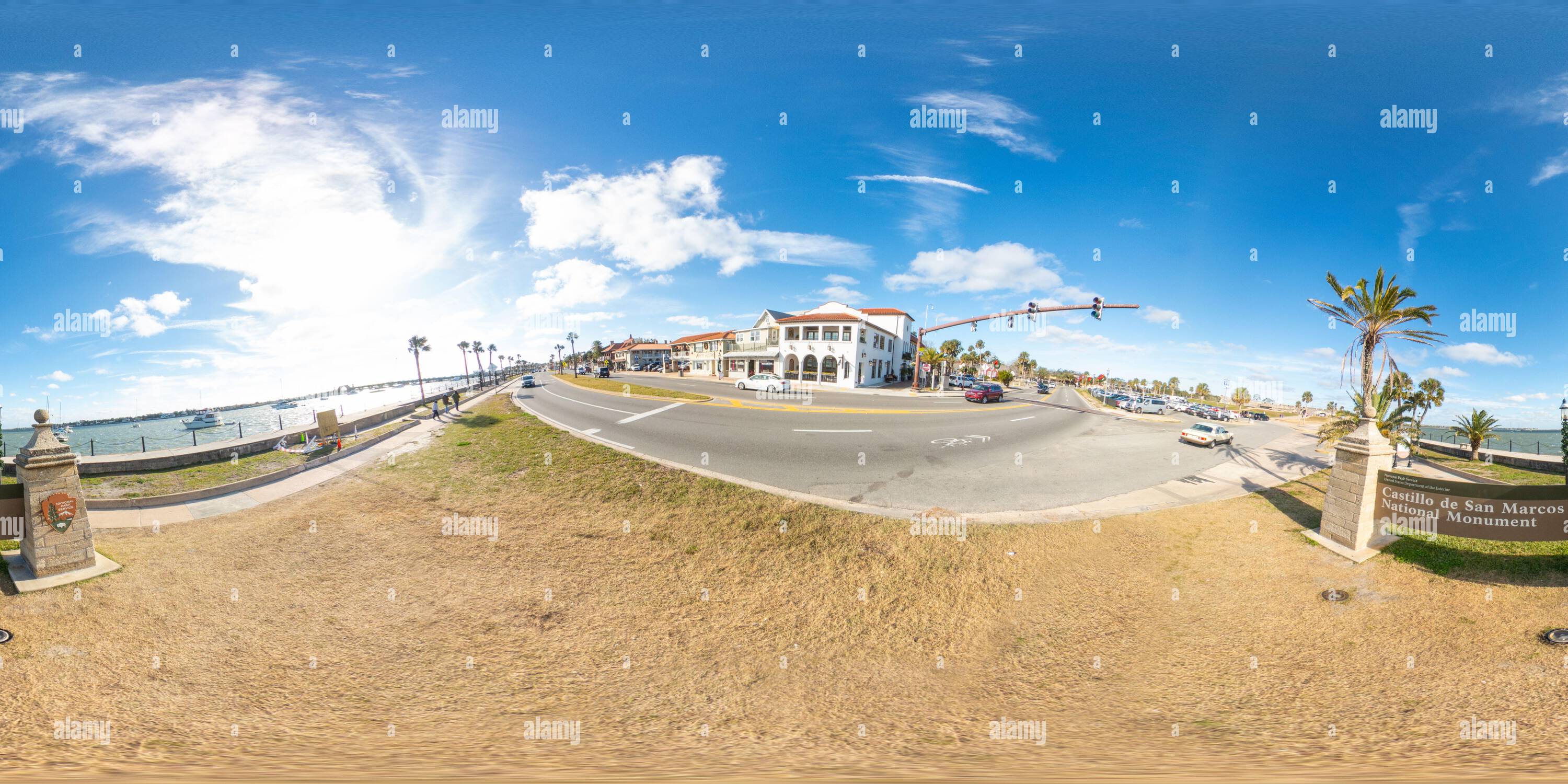 360° view of 360 equirectangular panorama St Augustine scene near ...