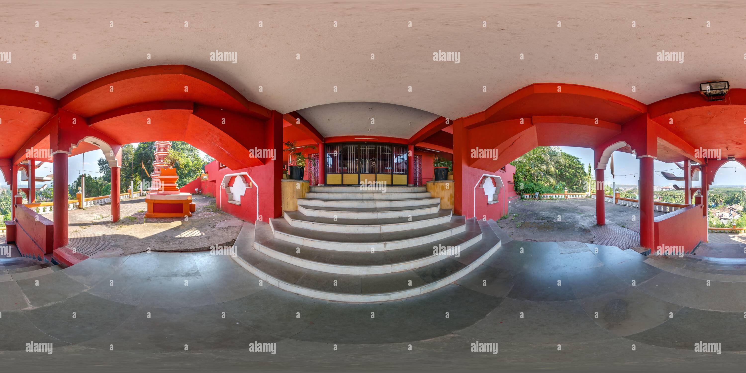 360° view of full hdri 360 panorama near hindu maruti temple of ape ...