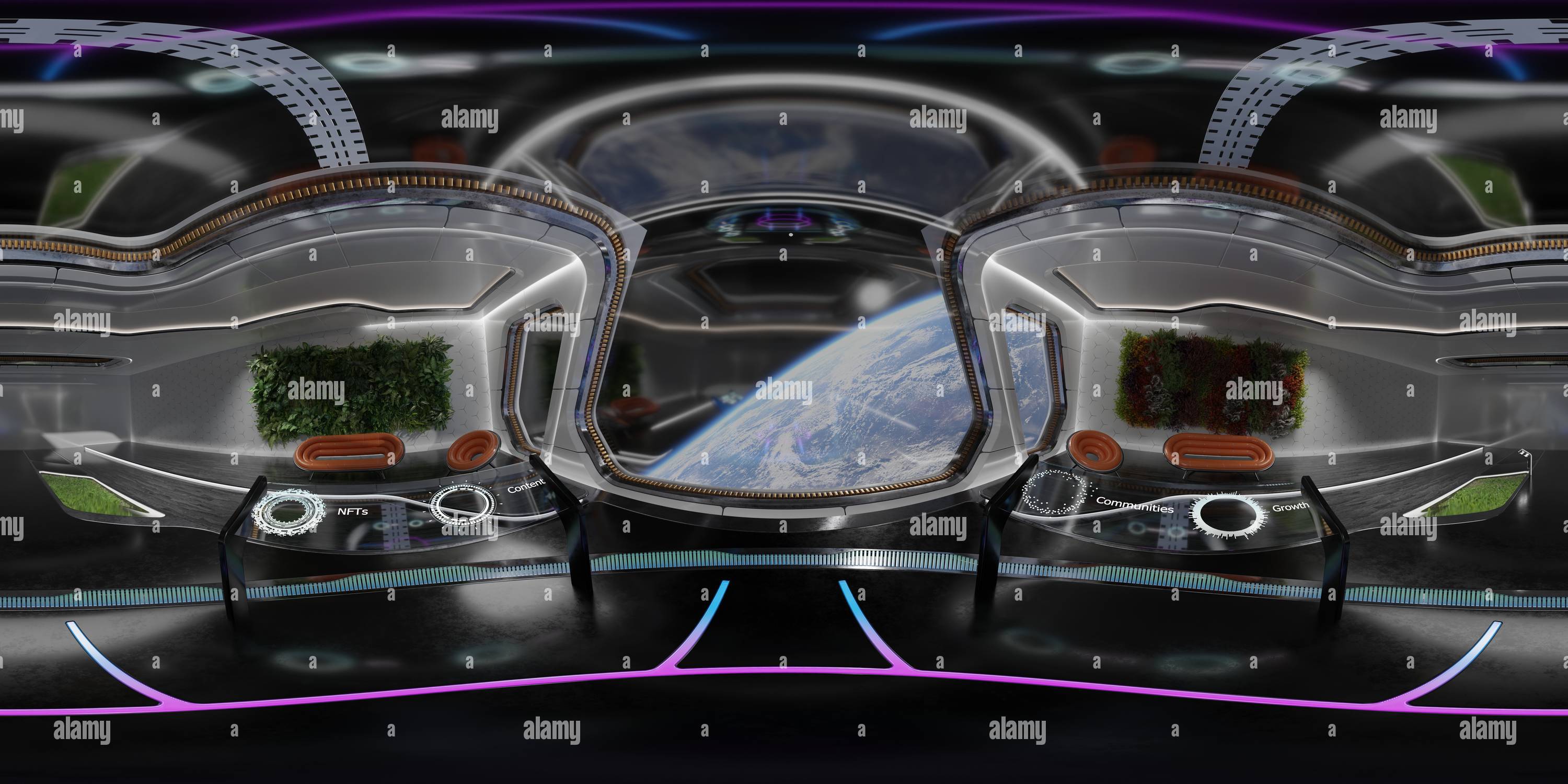 360° view of Space Station in earth orbit - Alamy