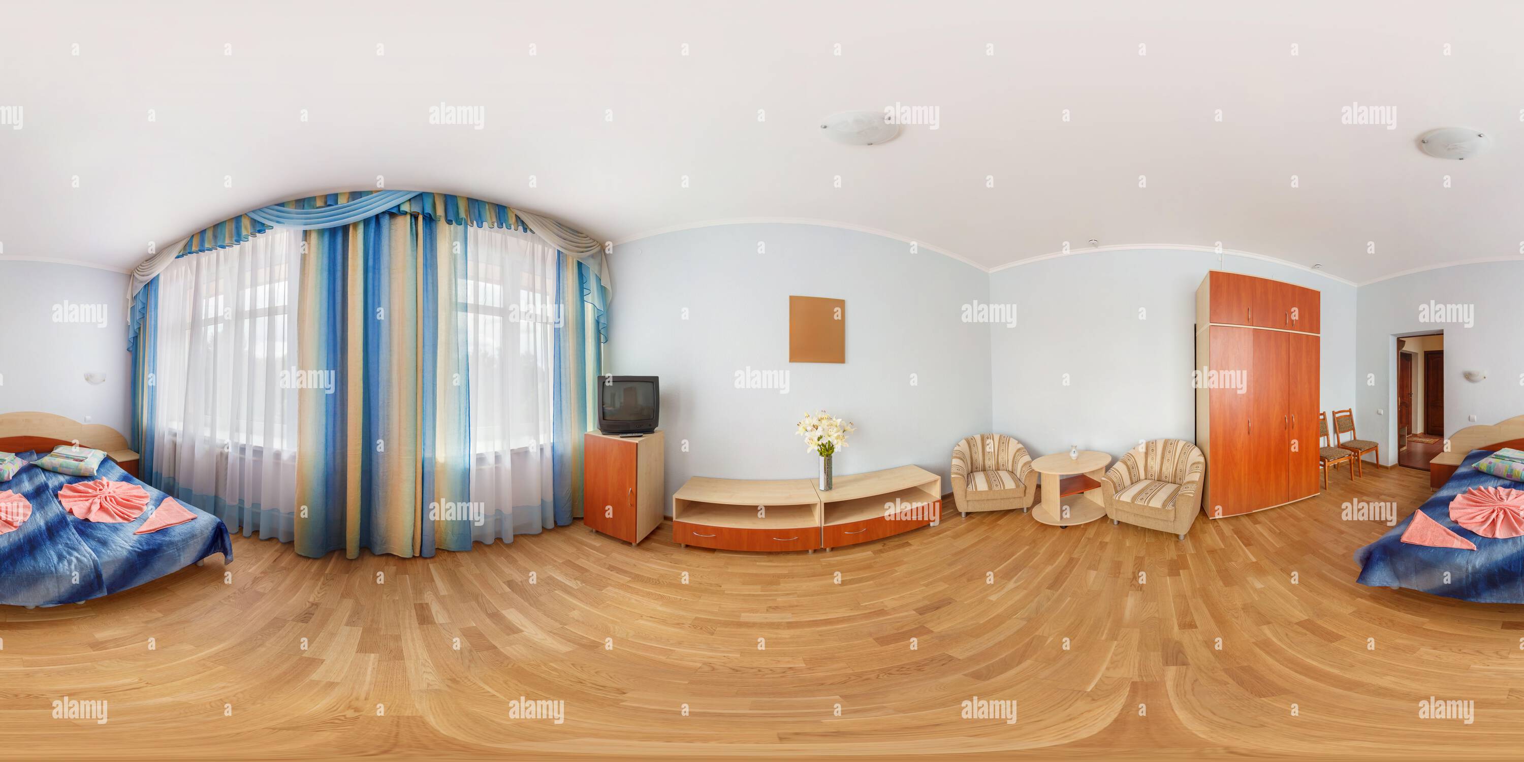 360° view of seamless 360 panorama in interior of bedroom of cheap ...