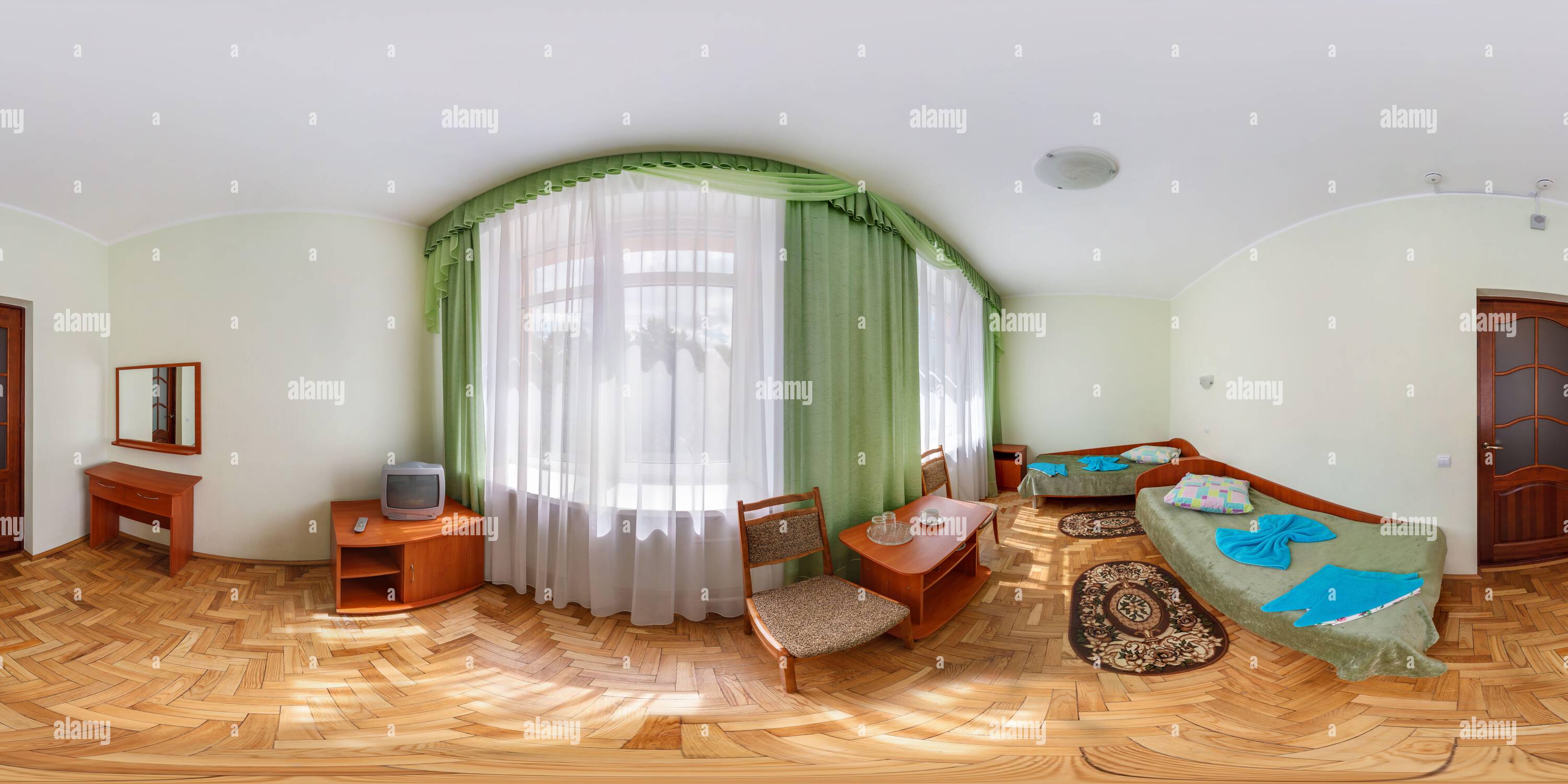 360° view of seamless 360 panorama in interior of bedroom of cheap ...