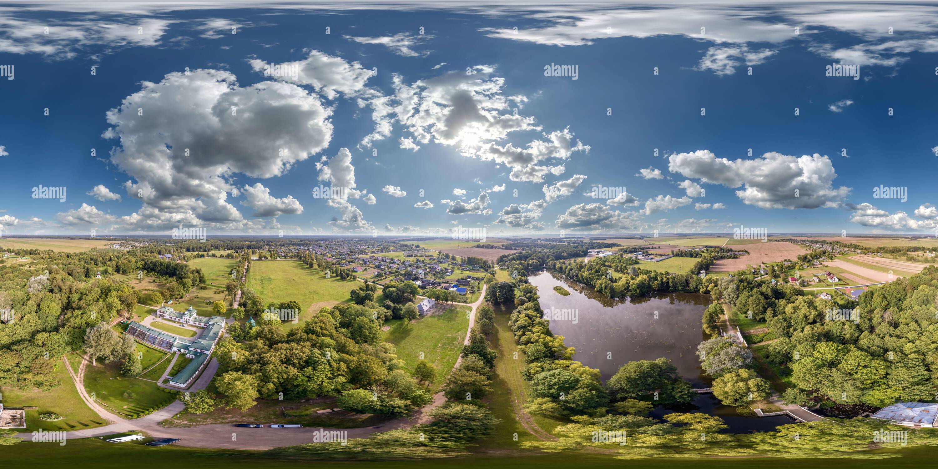 360° view of aerial hdri 360 panorama view from great height on ...