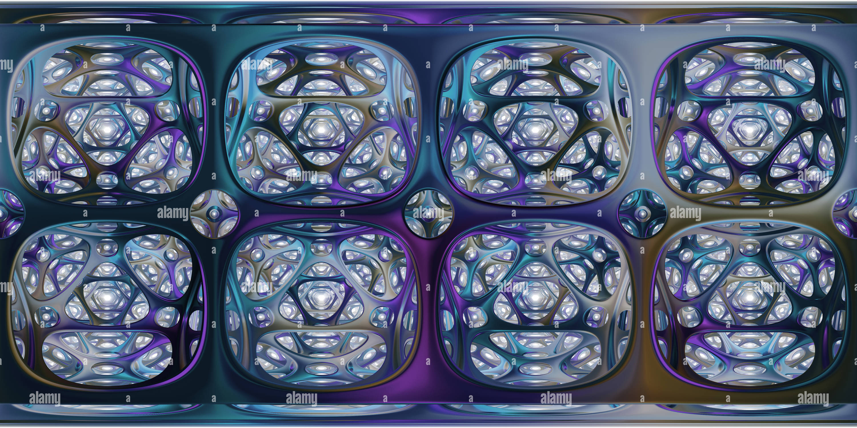 360° view of A futuristic fractal with a lattice geometric shape - Alamy