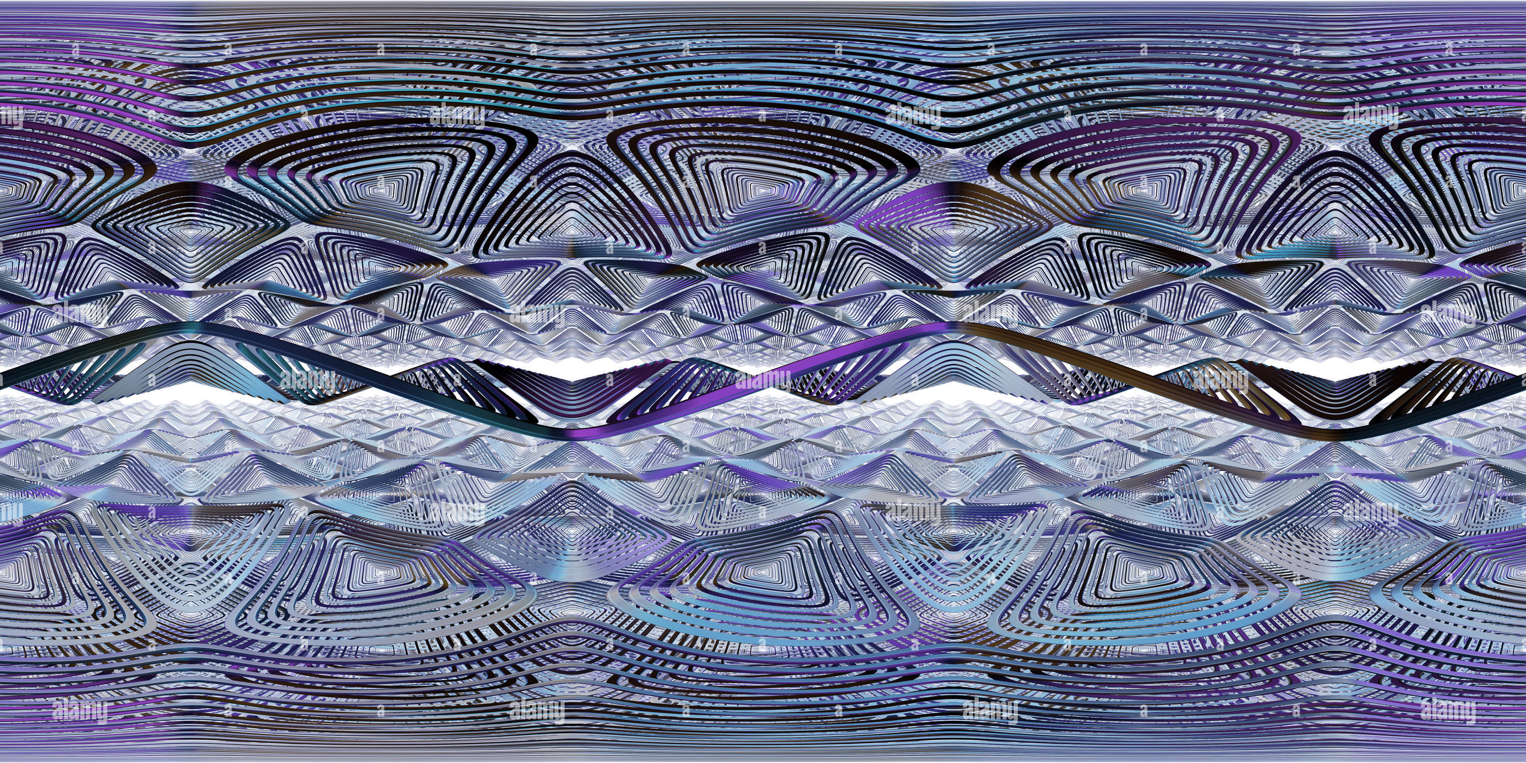 360° view of A bright color futuristic space made of geometric shapes ...