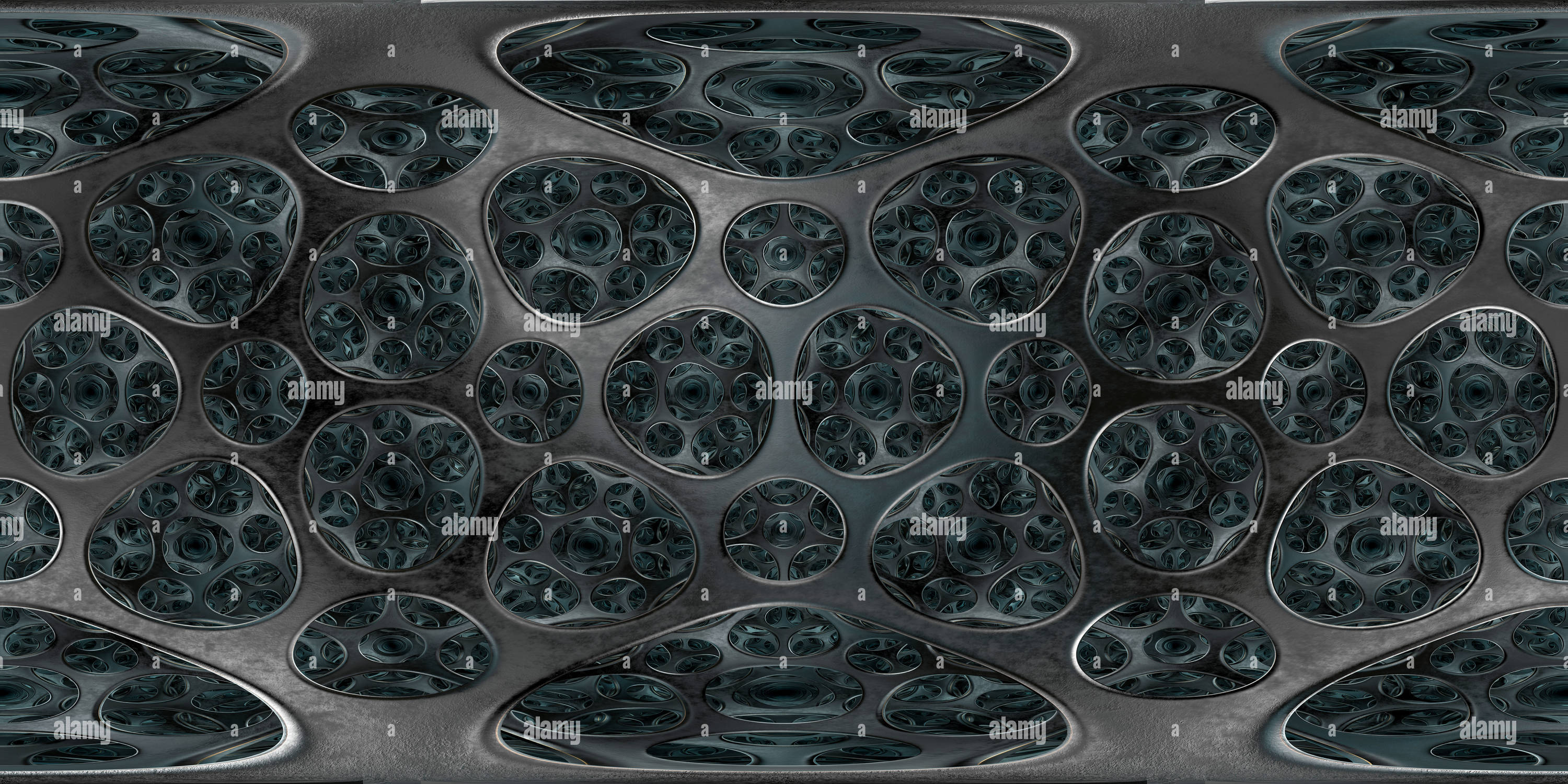 360° view of A dark and mysterious futuristic fractal - Alamy