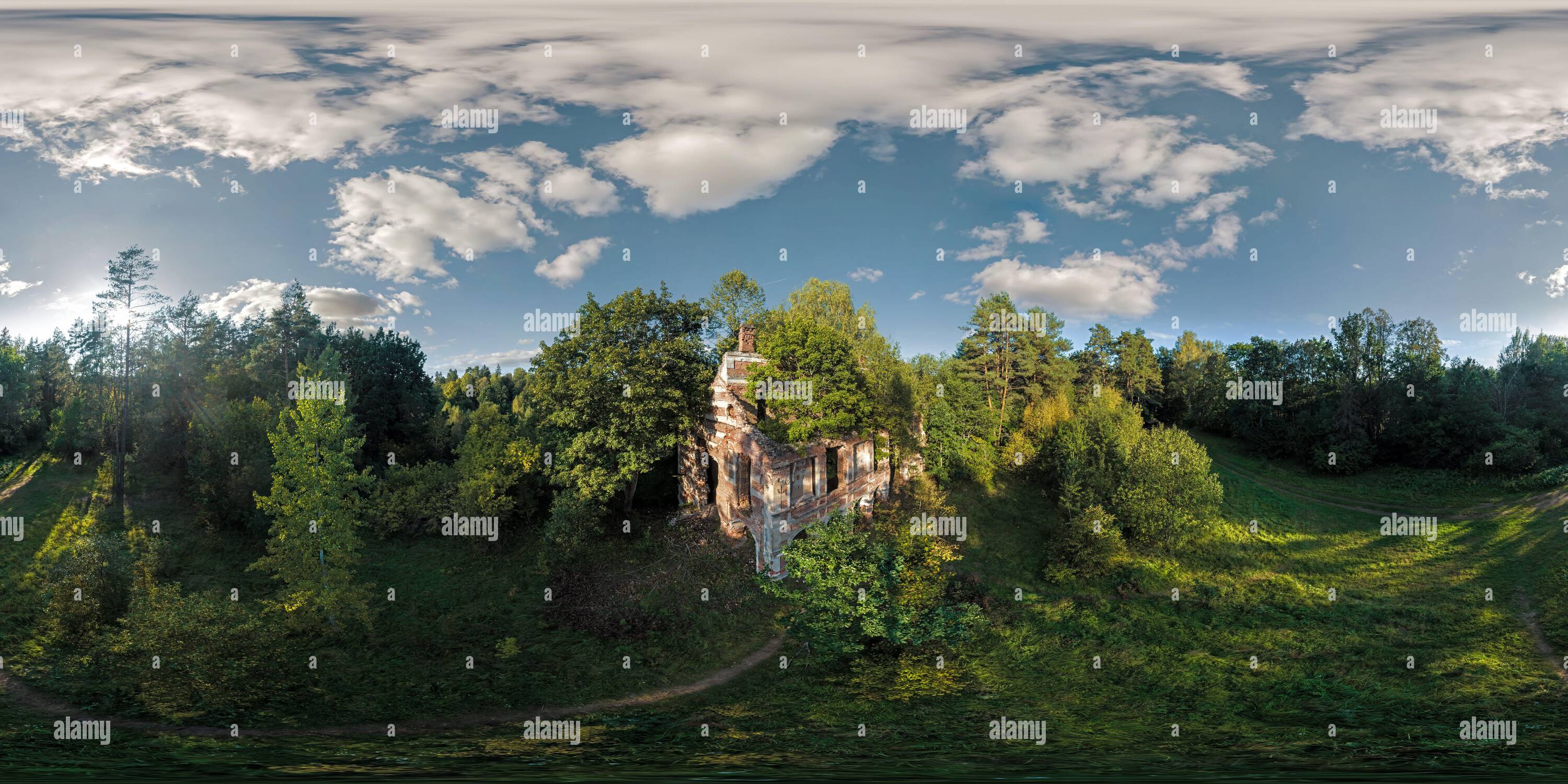 360° view of aerial full seamless spherical hdri 360 panorama inside ...