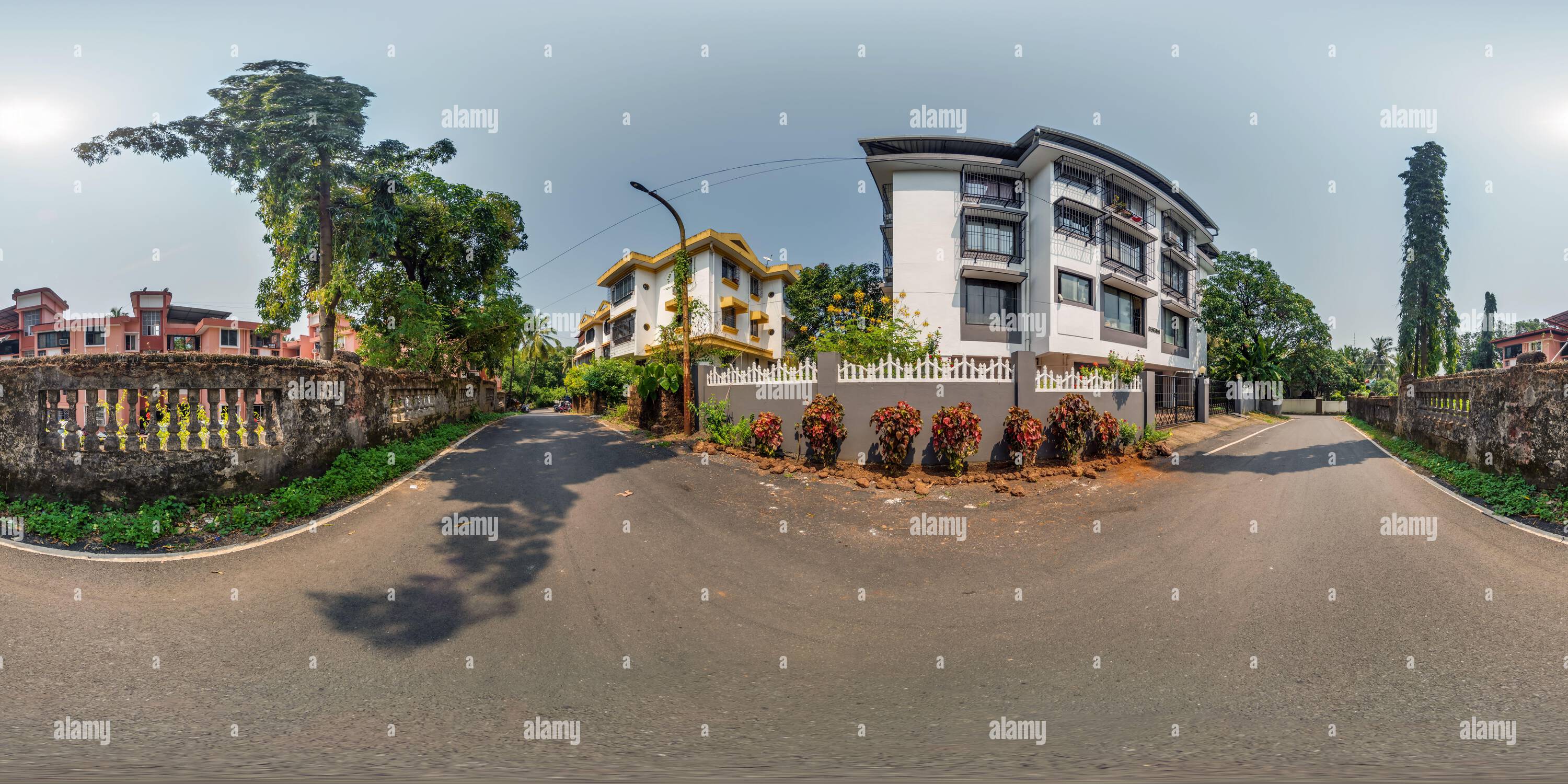 360° view of full seamless spherical hdr 360 panorama view among green ...
