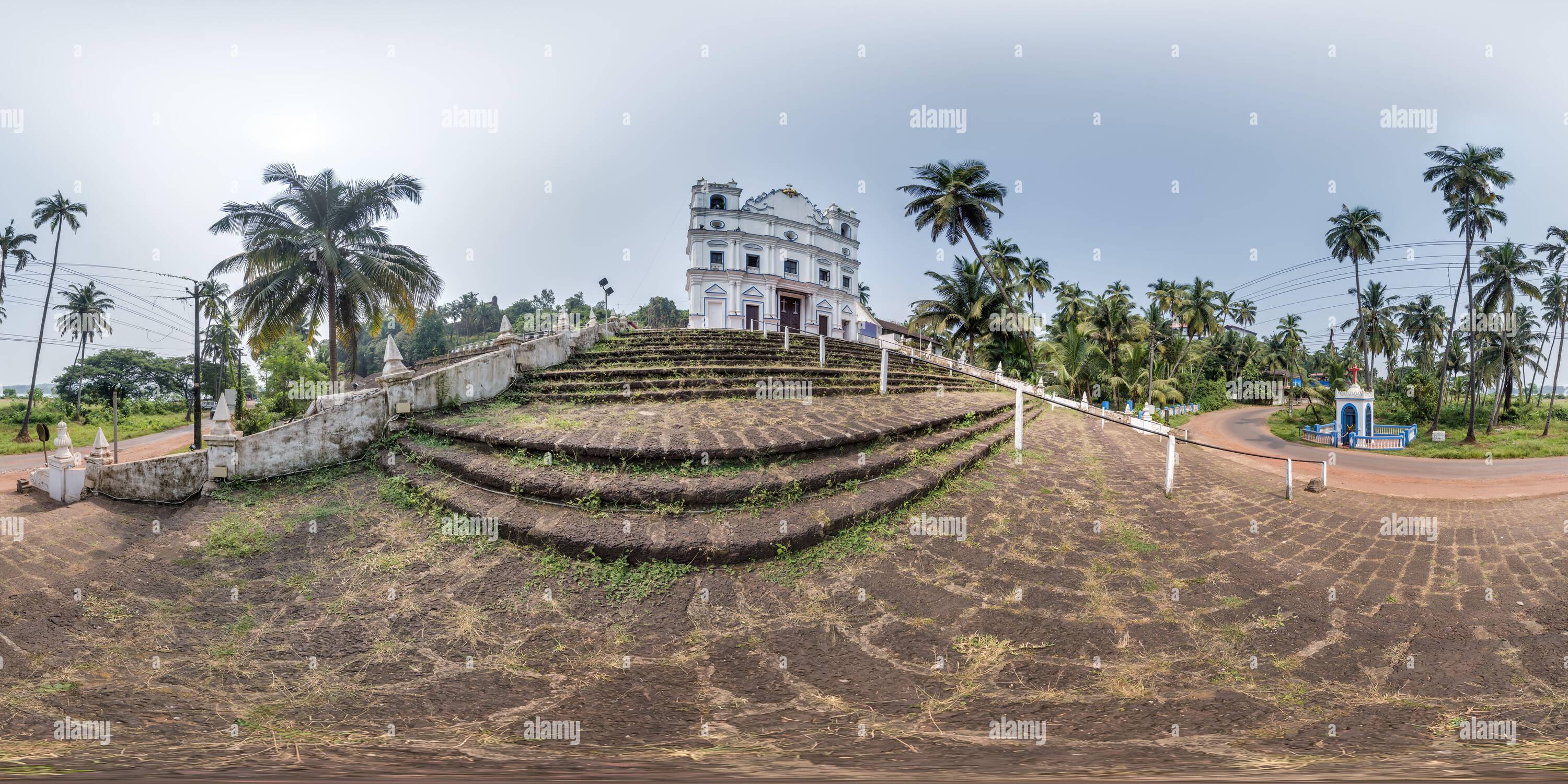 360° view of hdri 360 panorama of portuguese catholic church in jungle ...