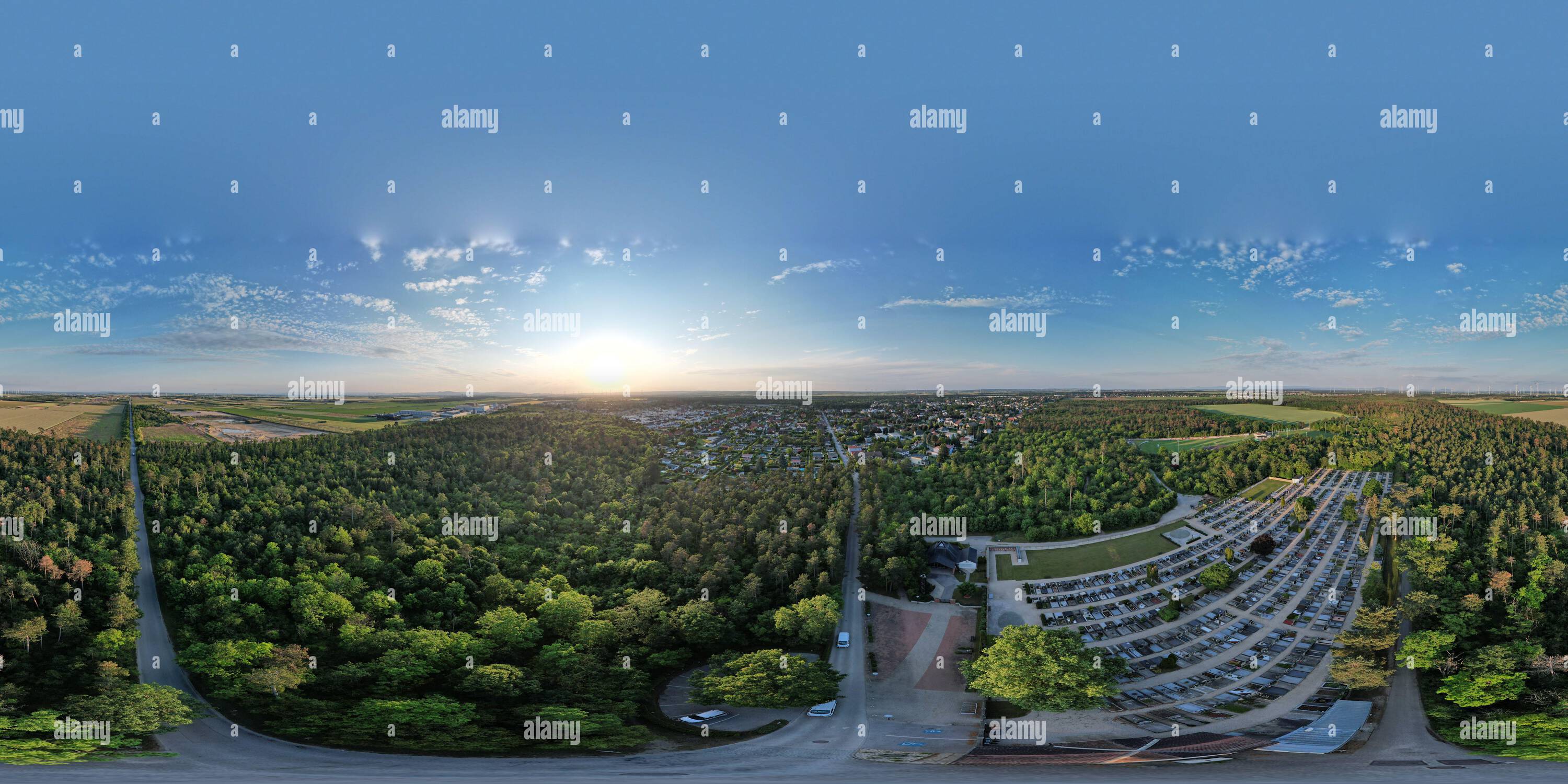 360° view of Strasshof Friedhof Weinviertel, Niederösterreich, Lower ...