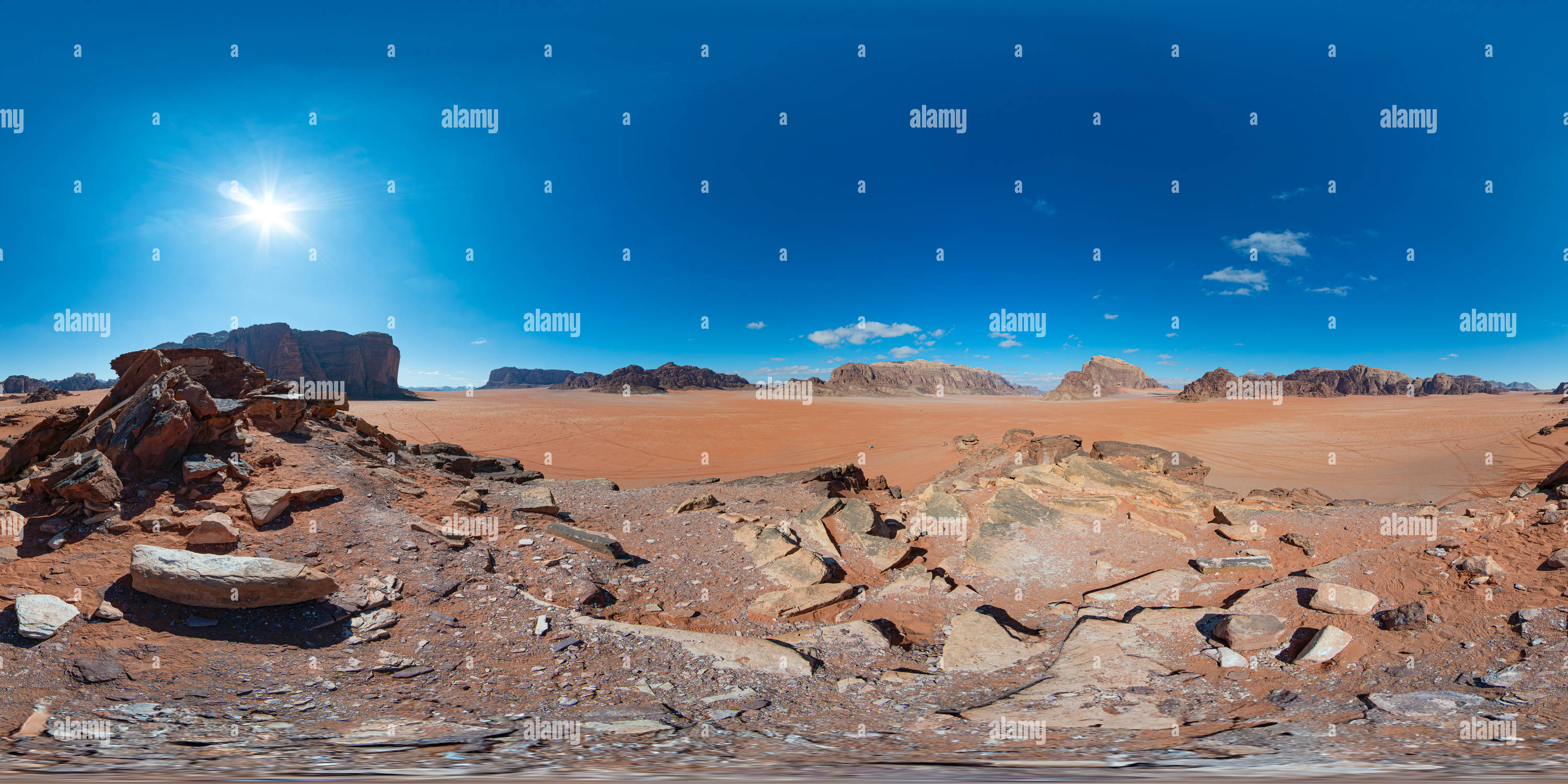 360° view of Wadi Rum, Al Ramal Red Sand Dune - Alamy