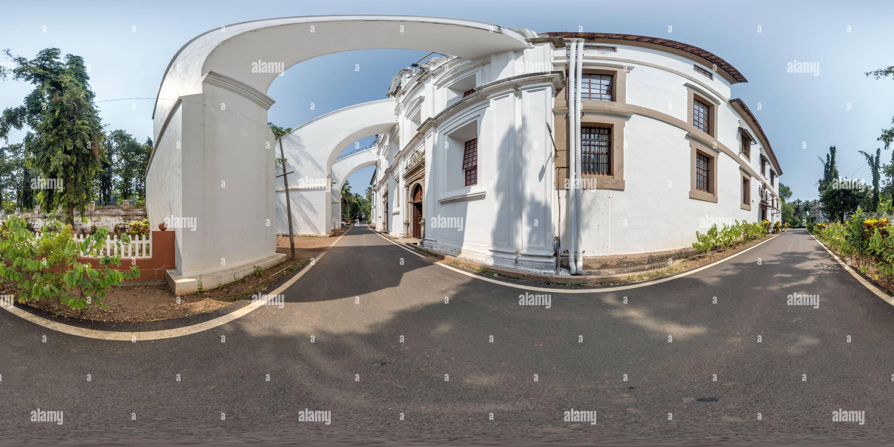 360° view of full hdri 360 panorama of portugese catholic church with ...
