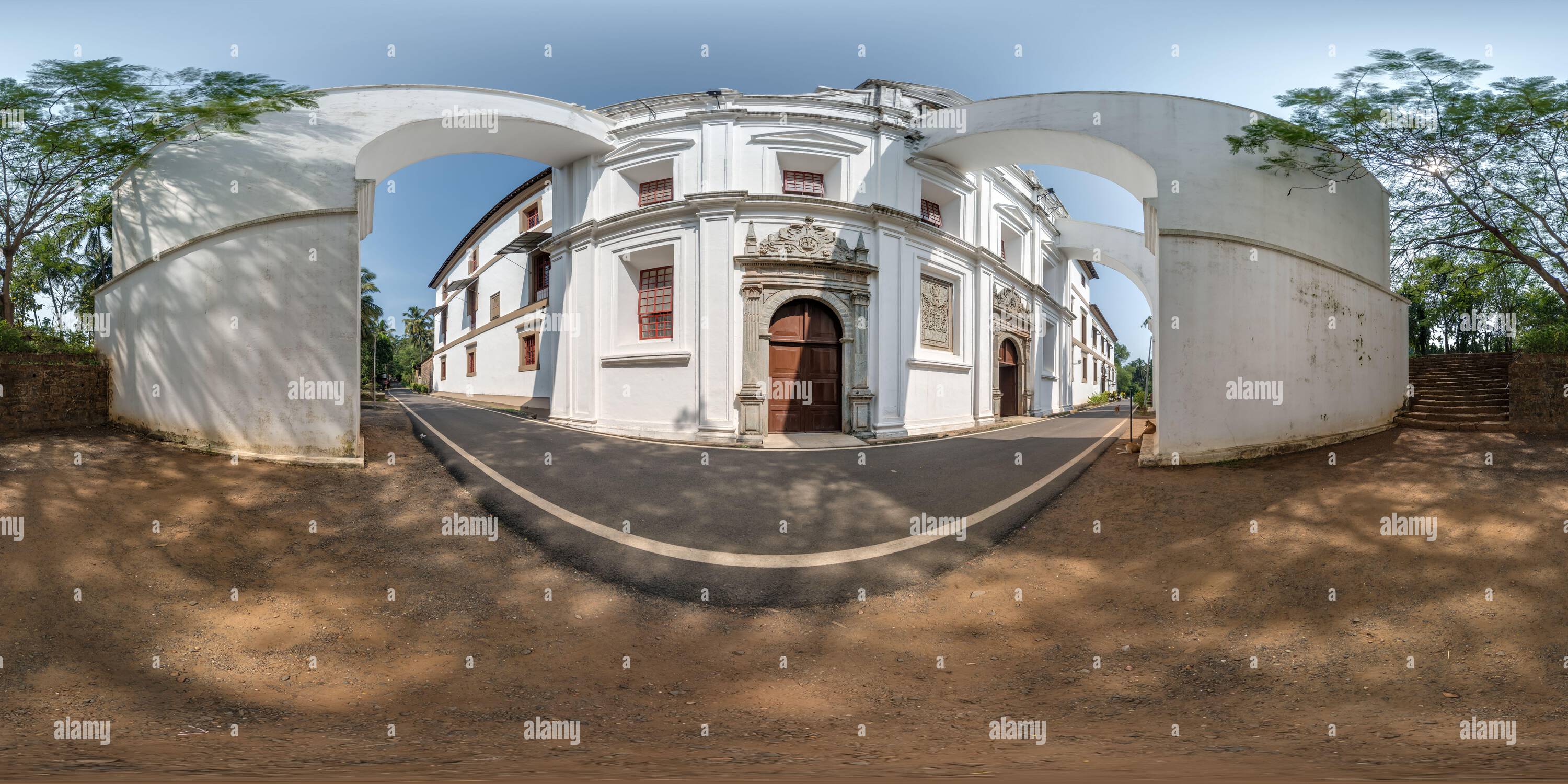 360° view of full hdri 360 panorama of portugese catholic church with ...