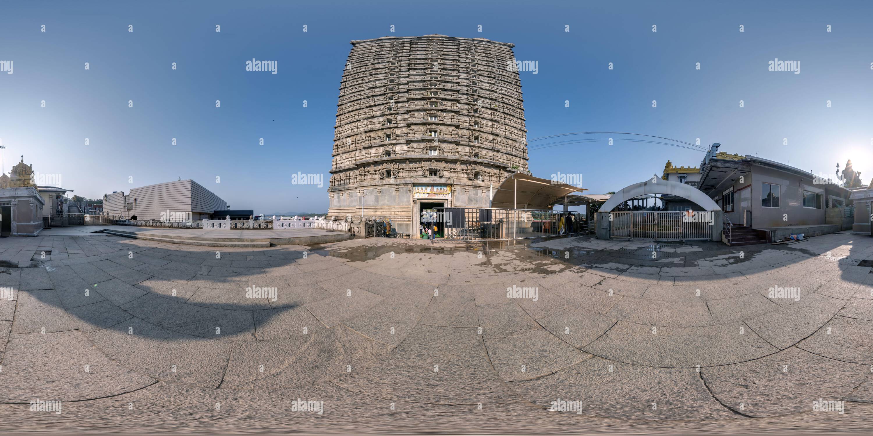 360° view of full 360 hdri panorama near tallest hindu shiva statue and ...