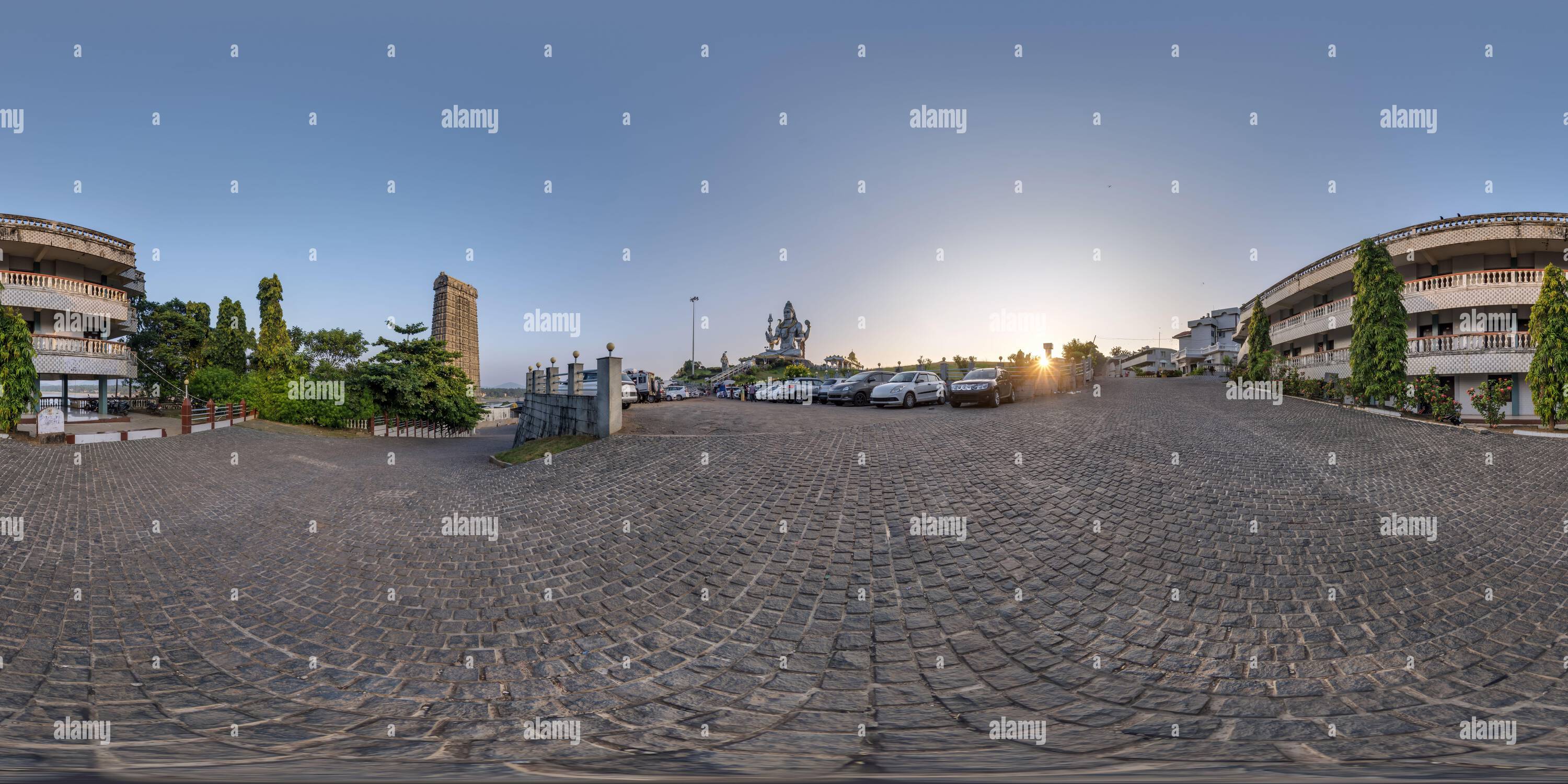 360° view of full 360 hdri panorama near tallest hindu shiva statue in ...