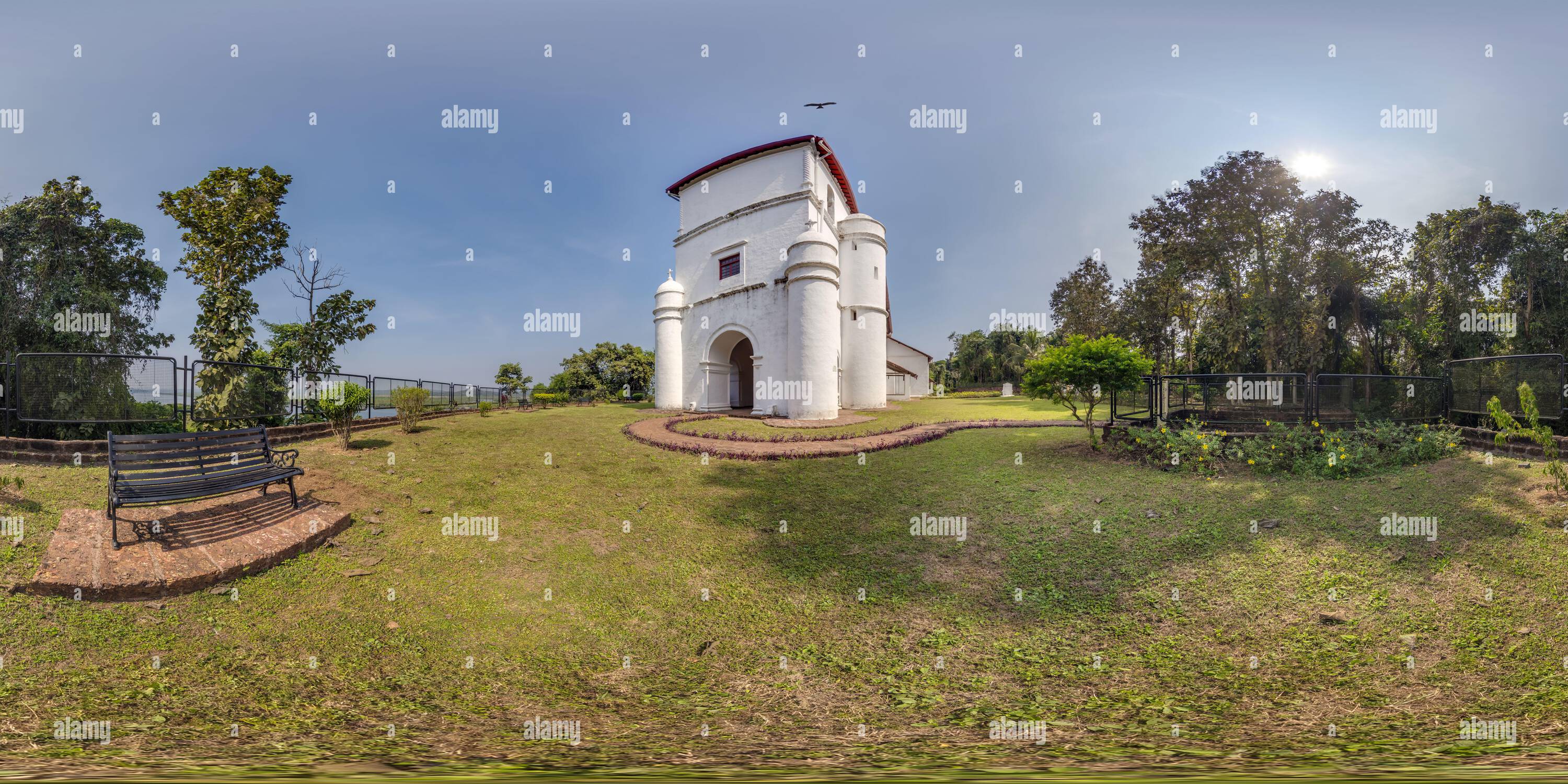 360° view of full hdri 360 panorama of portugese catholic church in ...