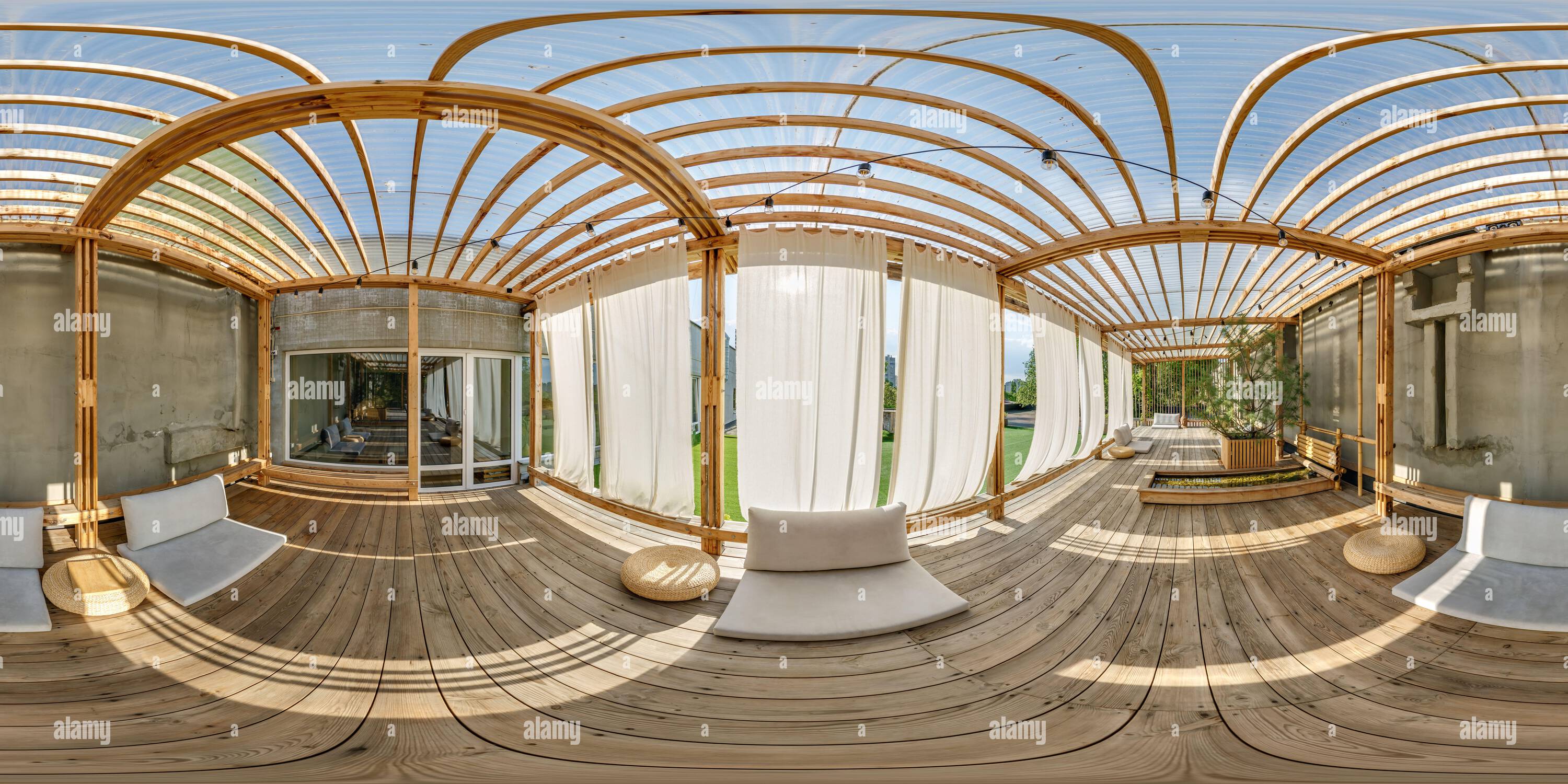 360° view of spherical 360 hdri panorama place for relaxation and yoga ...
