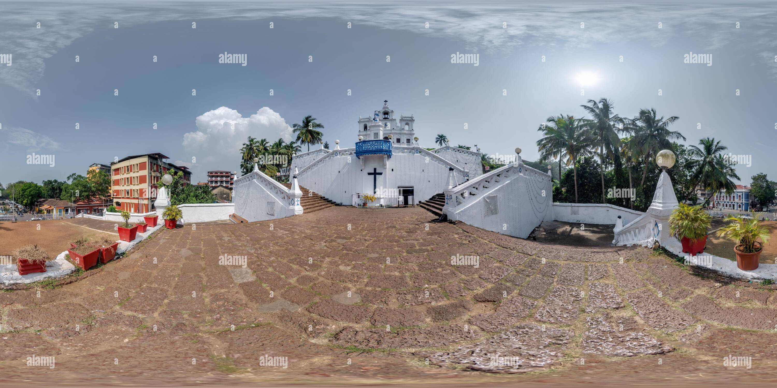 360° view of hdri 360 panorama of portuguese catholic church with ...