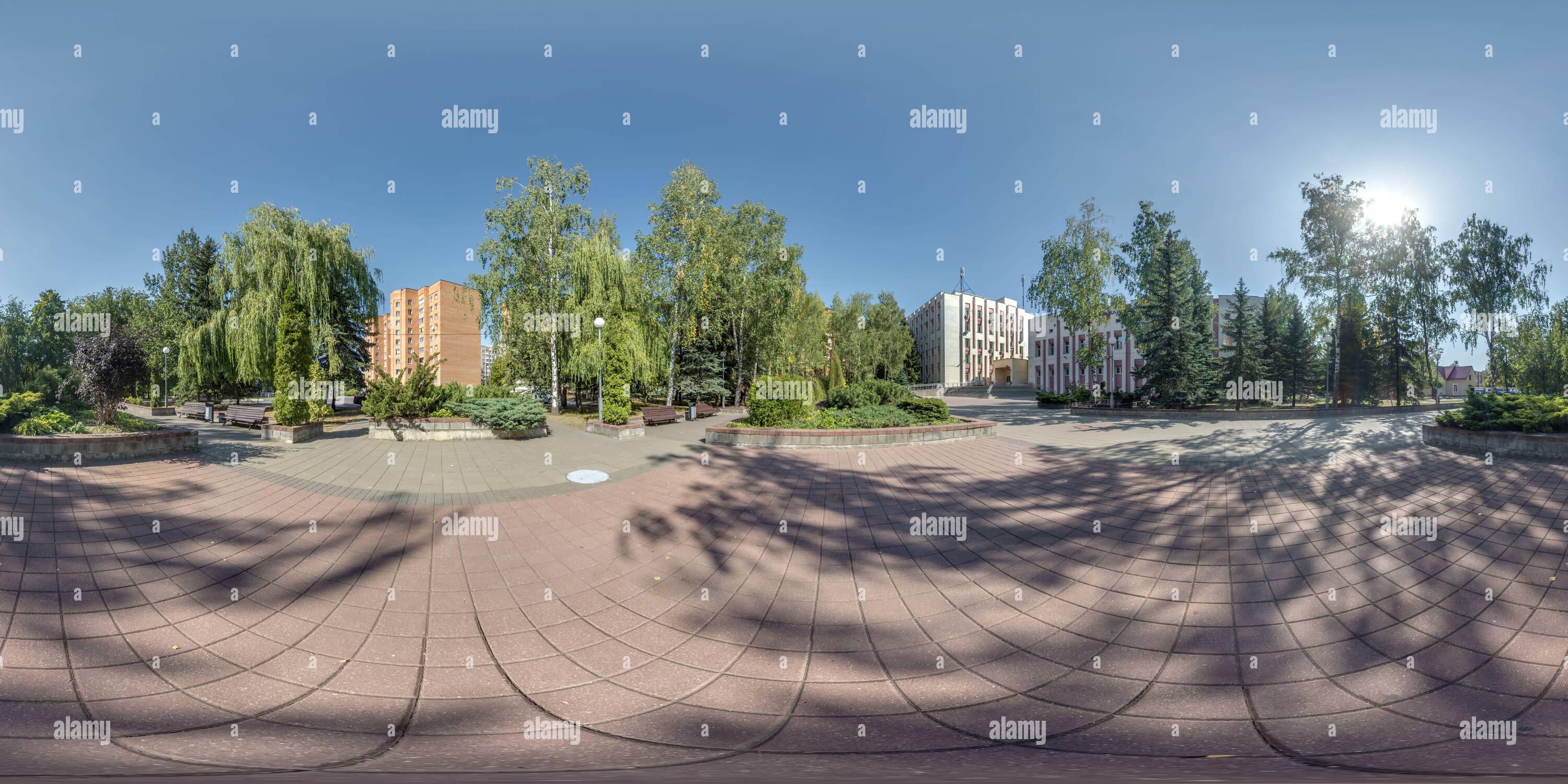 360° view of seamless spherical hdri 360 panorama view on square with ...